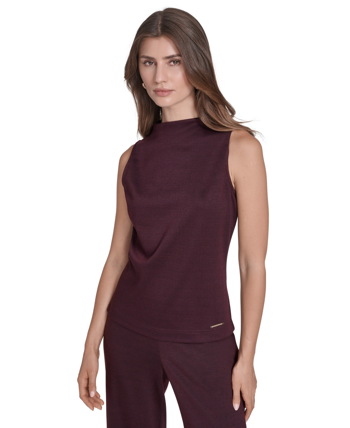 Click here for Halston Womens Sleeveless Mock Neck Pull On Top -... prices