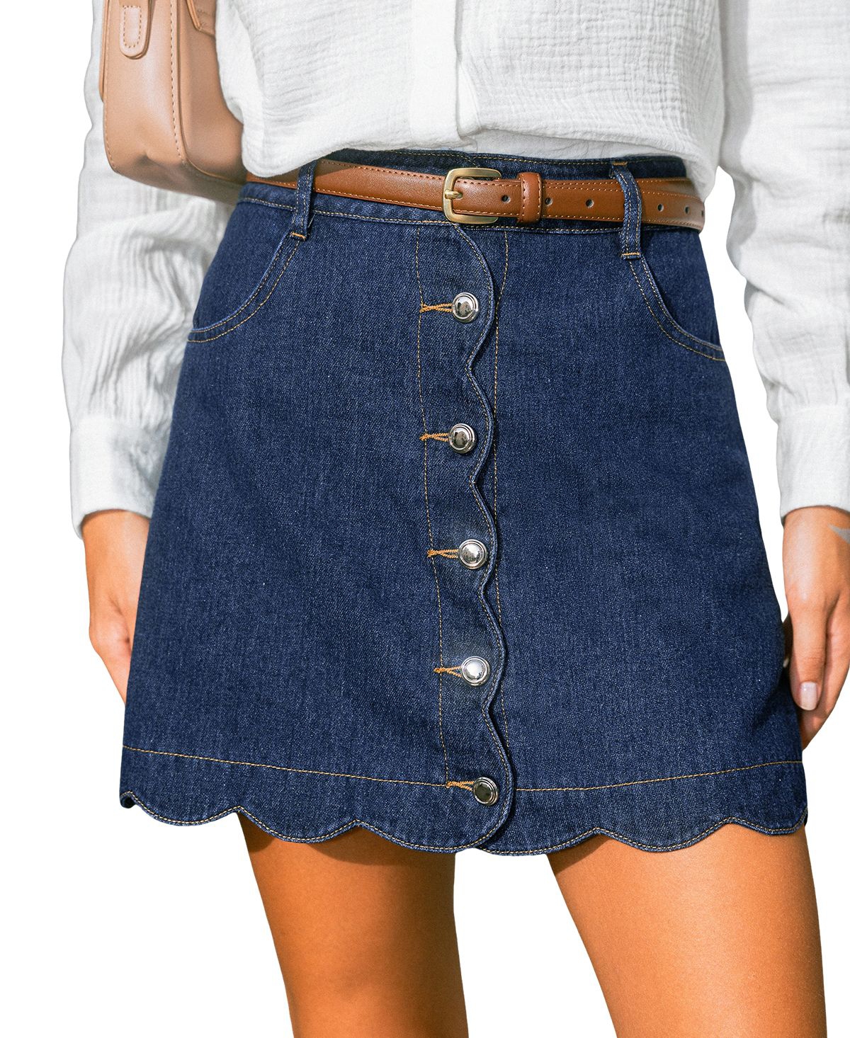 Click here for Cupshe Womens Round & Round Blue Mini Skirt - Medi... prices