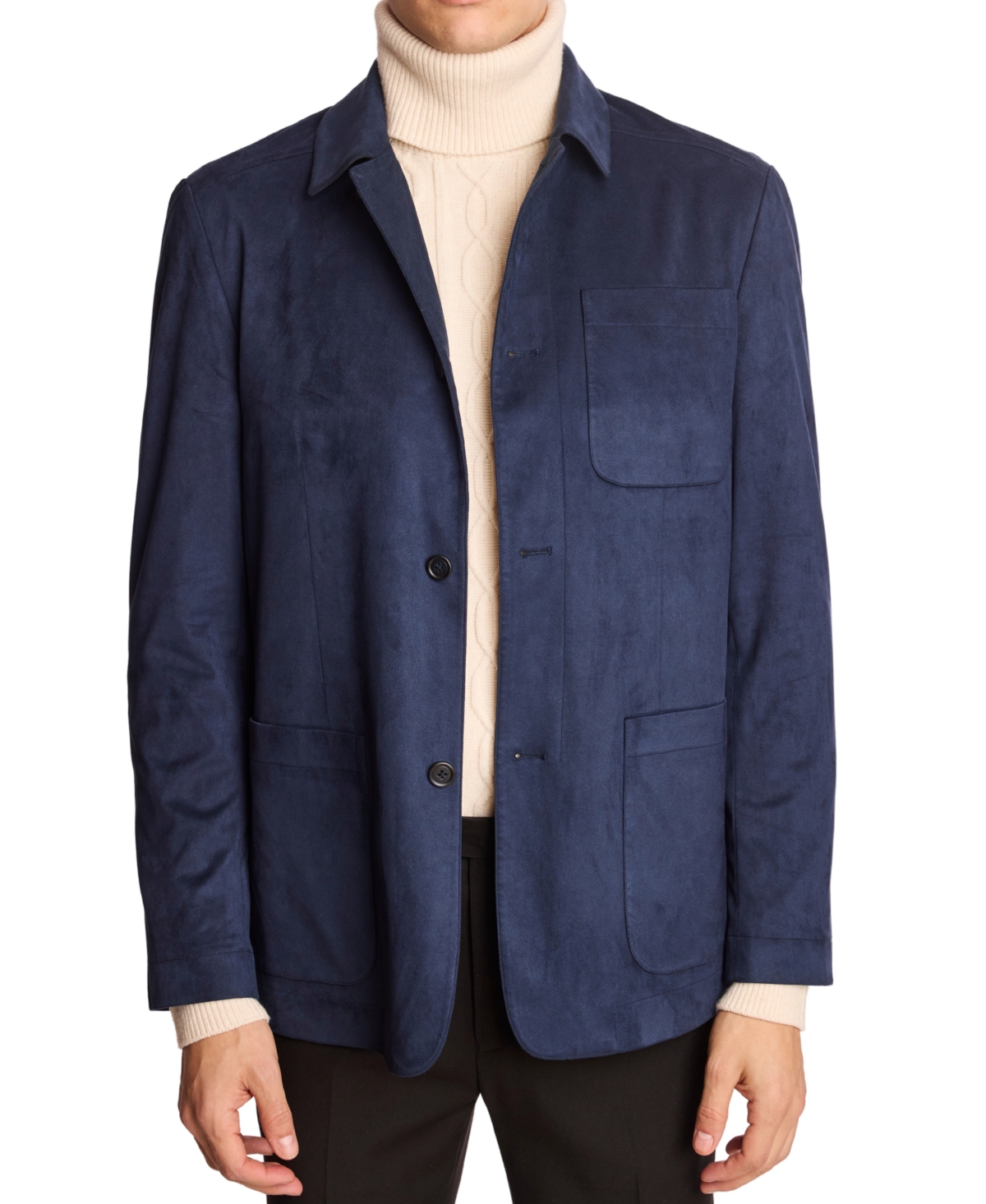 Click here for Paisley & Gray Mens Button-Up Jacket - Navy Blue M... prices