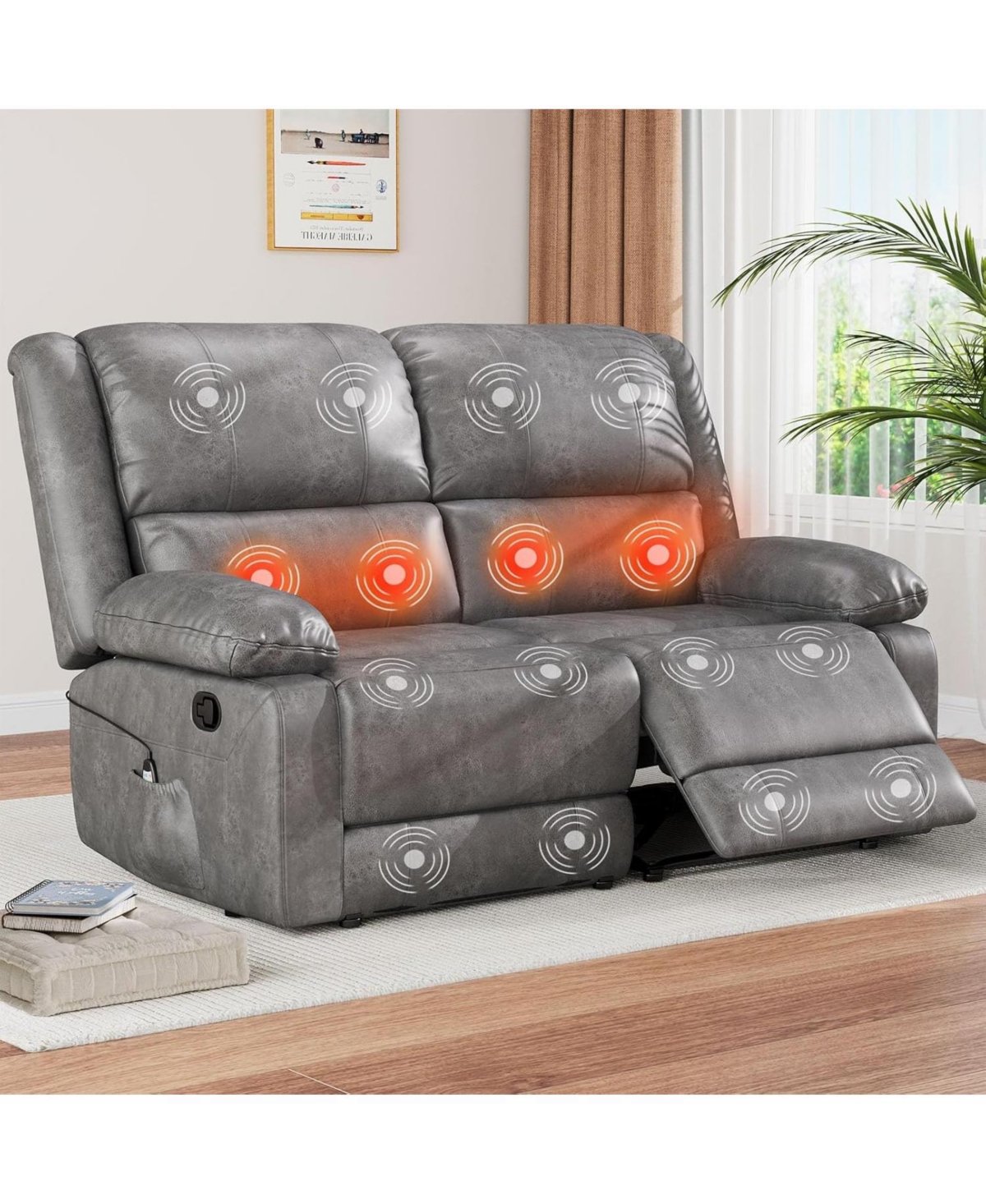 Click here for Aecojoy Loveseat Recliner with Heat&Massage Functi... prices