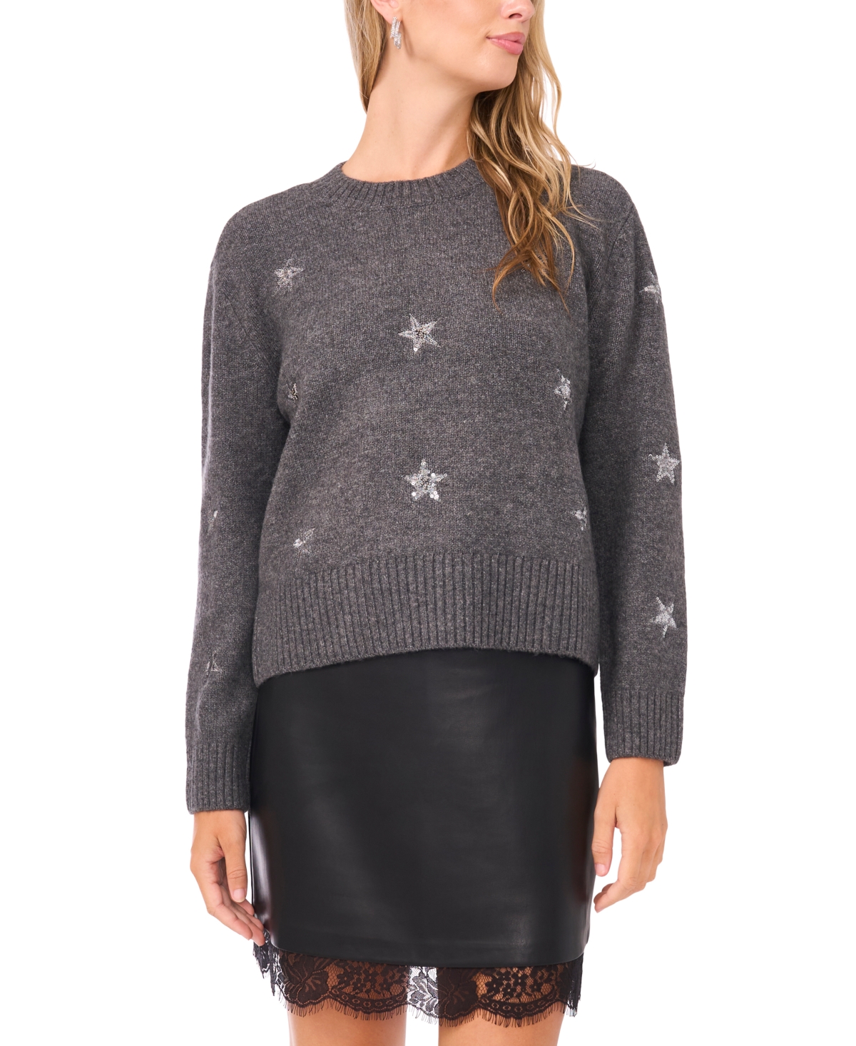 Click here for Vince Camuto Womens Embellished Crewneck Sweater -... prices