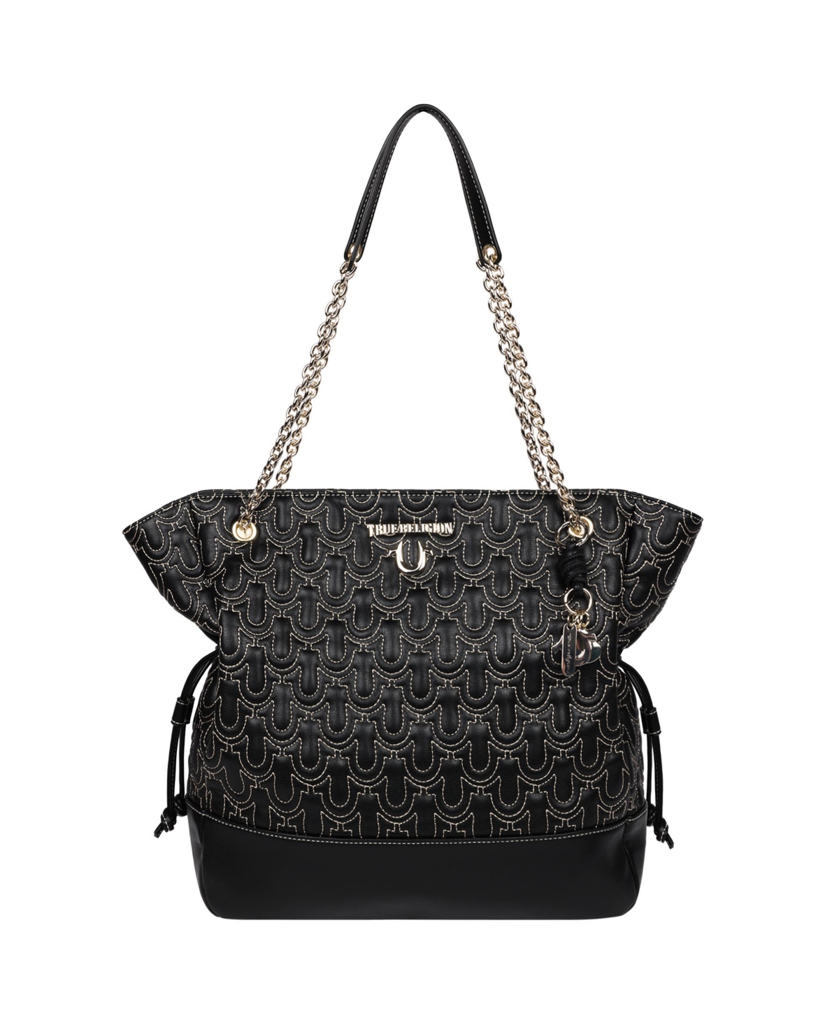 Click here for True Religion Cinch Side Soft Logo Tote - Black prices