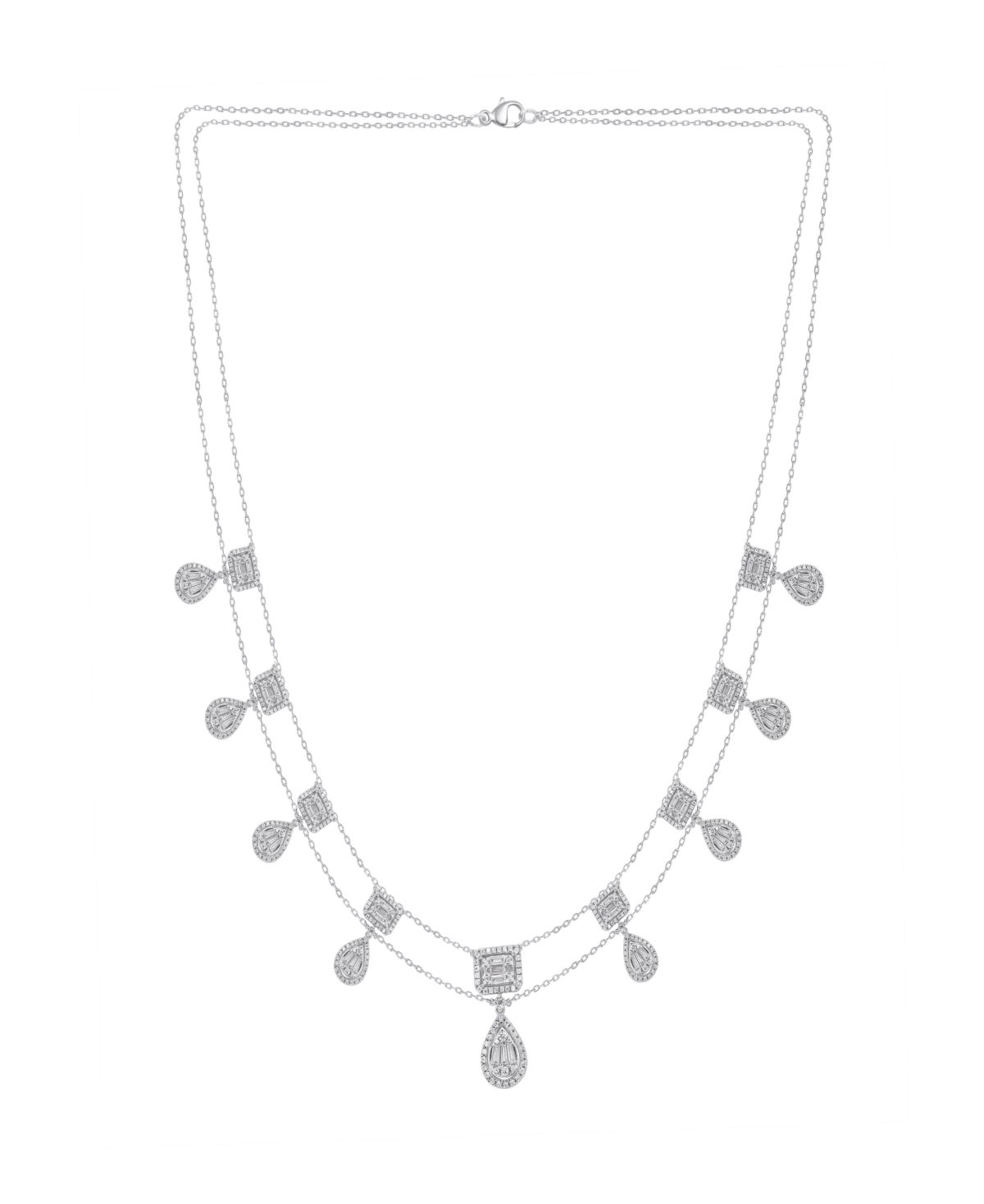 Click here for Macys Round and Baguette Diamond Necklace (3.50 ct... prices