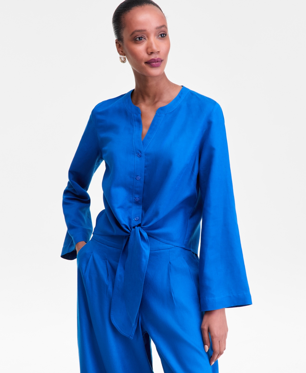 Click here for I.n.c. International Concepts Womens Tie-Front But... prices