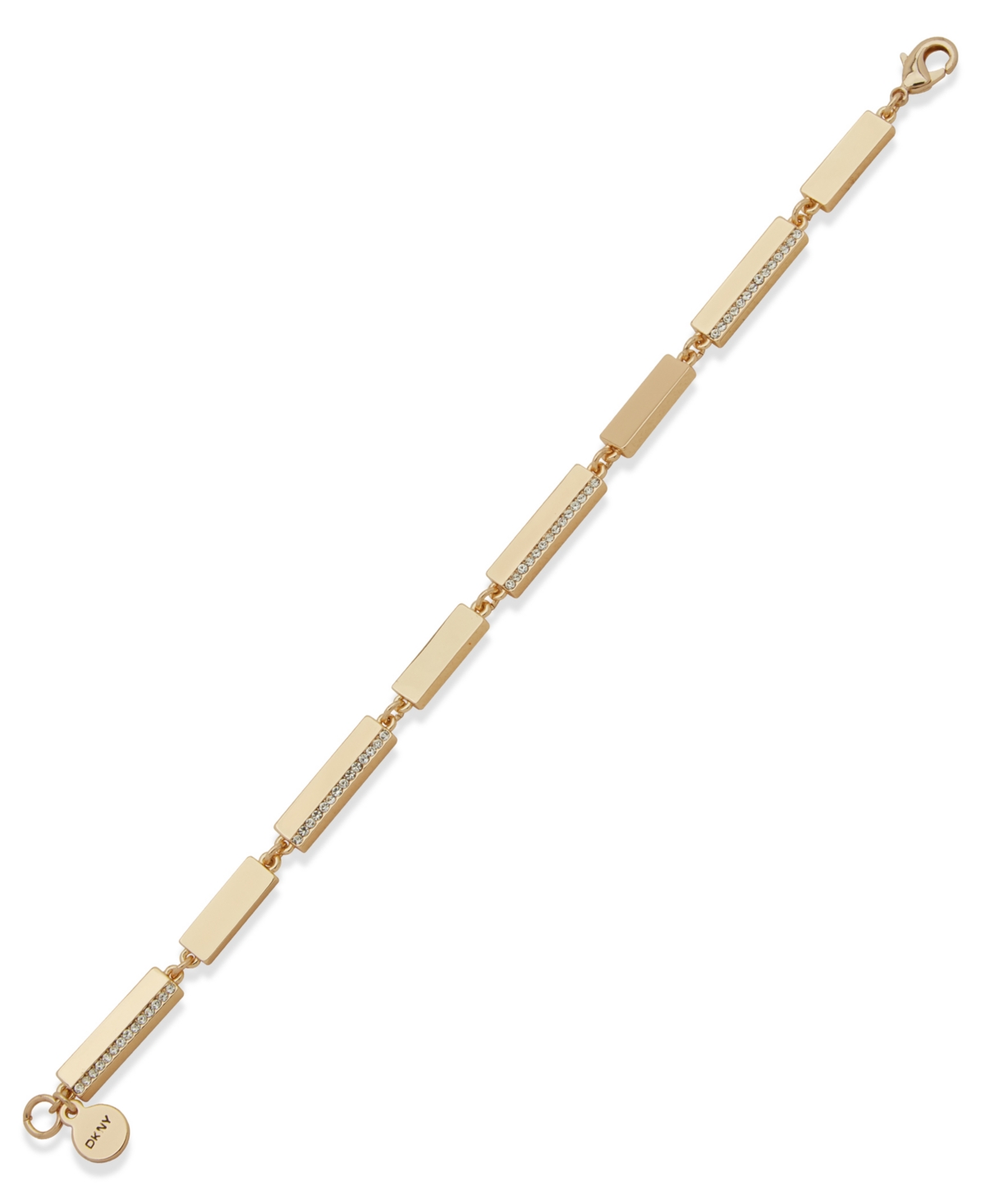 Click here for Dkny Crystal Gold-Tone Polished Pave Bar Flex Brac... prices