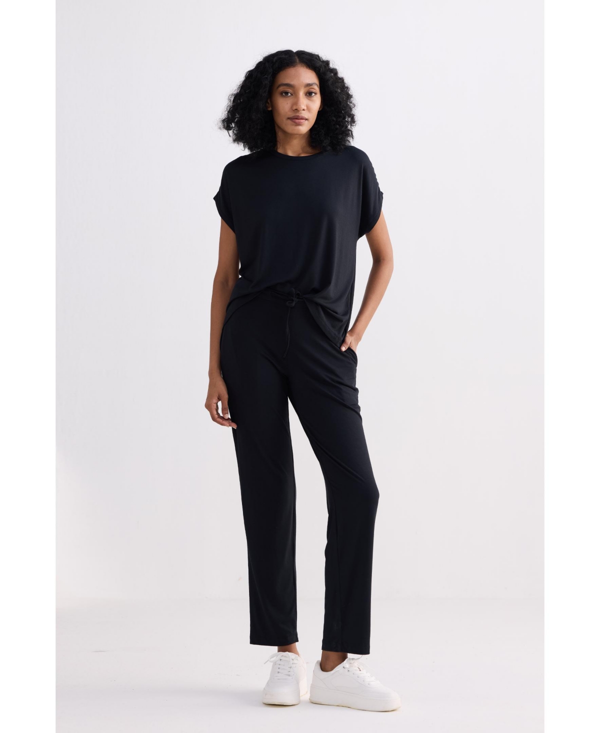 Click here for Reistor Womens Relaxed Tee Set in Black - Black prices