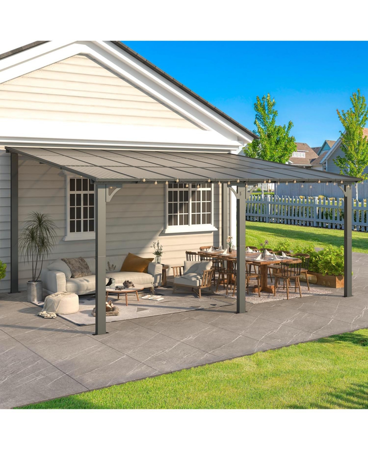 Click here for Aecojoy 16x12 Wall Mounted Gazebos Pergola - Black prices