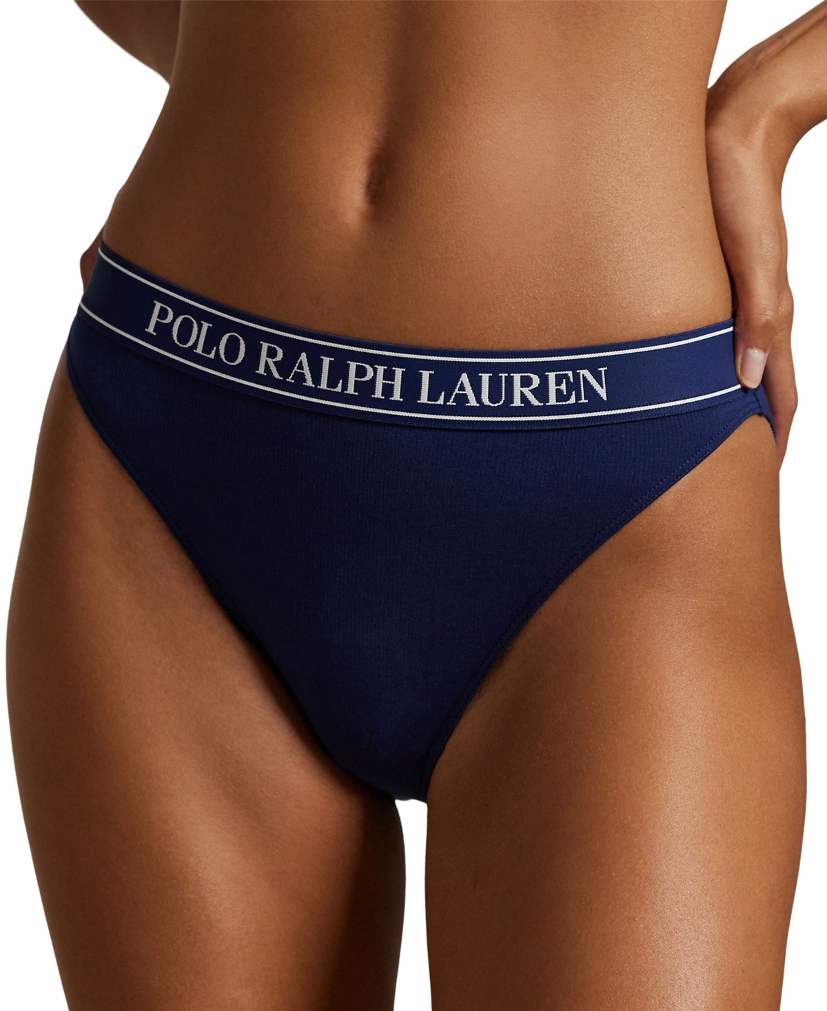Polo Ralph Lauren Womens 3-Pack High Waist Bikini Panties Set - Black