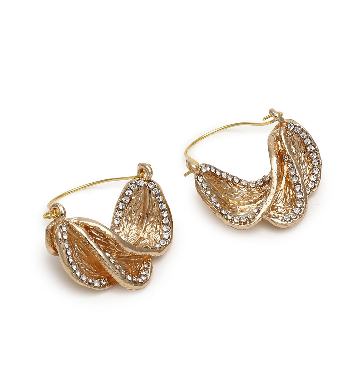 Click here for Sohi Womens Green Twisted Hoop Earrings - Gold prices
