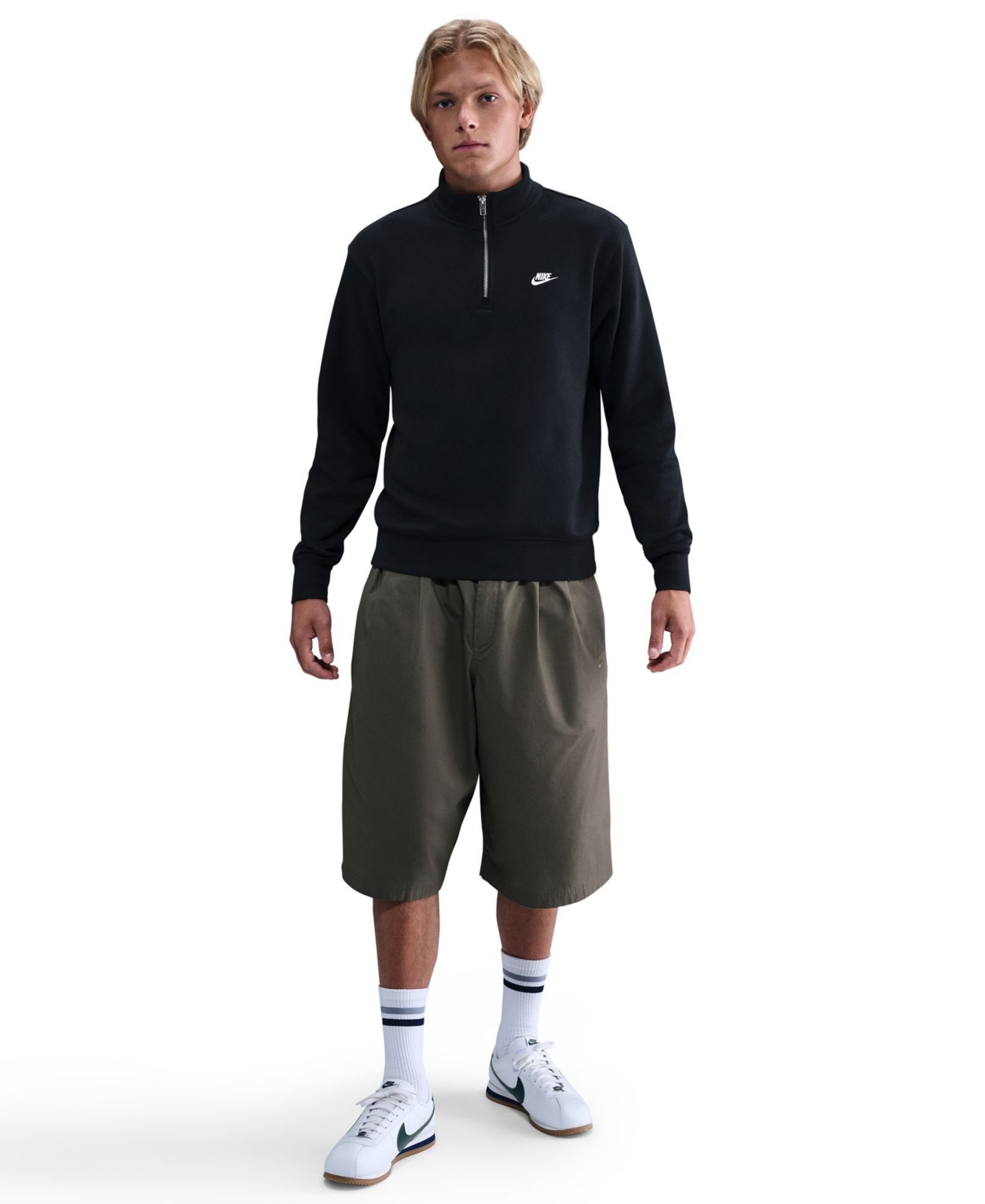 Nike Mens Sportswear Club Half-Zip Fleece Top - Black