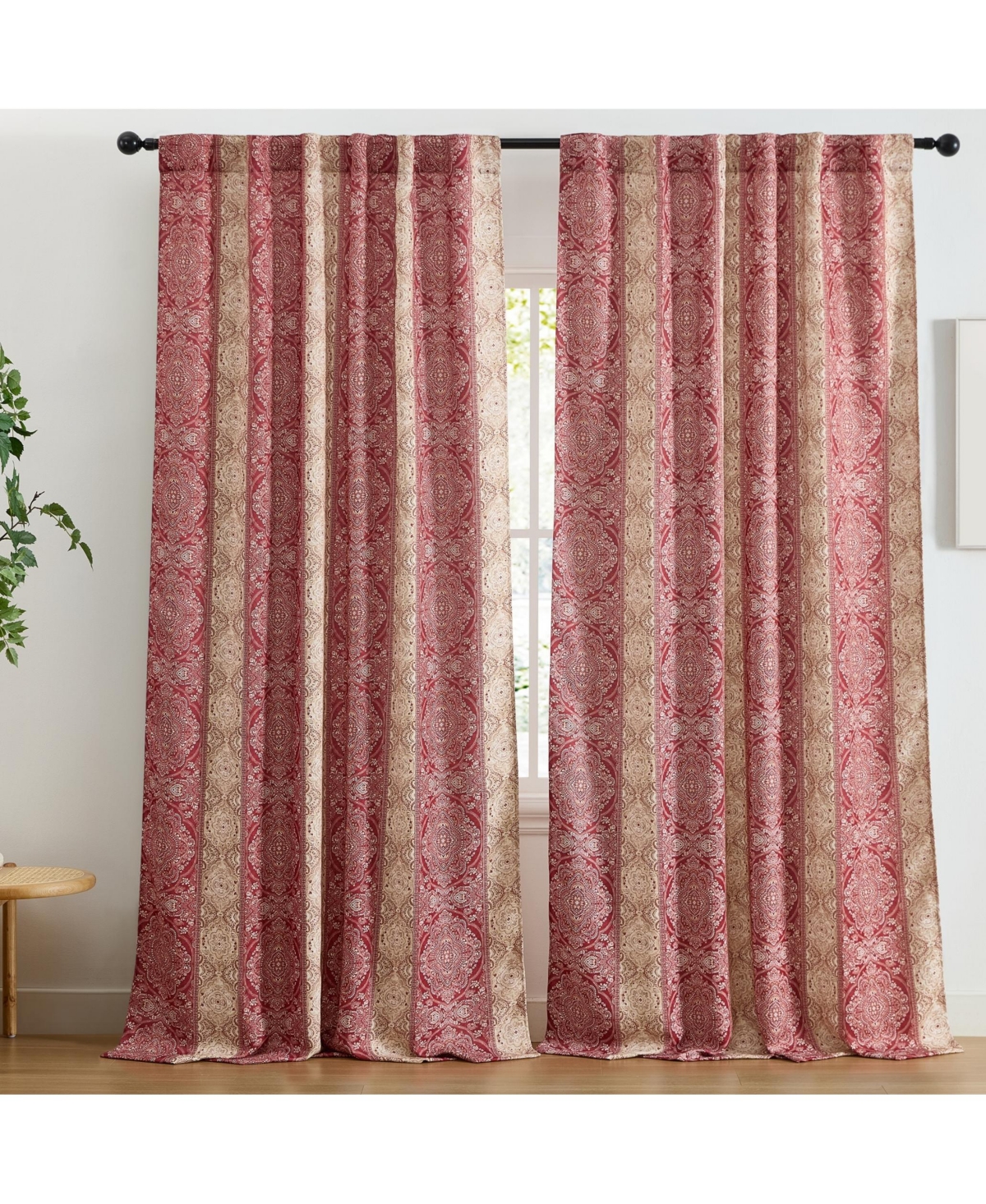 Click here for Hlc.me William Boho Damask Striped Patterned Windo... prices