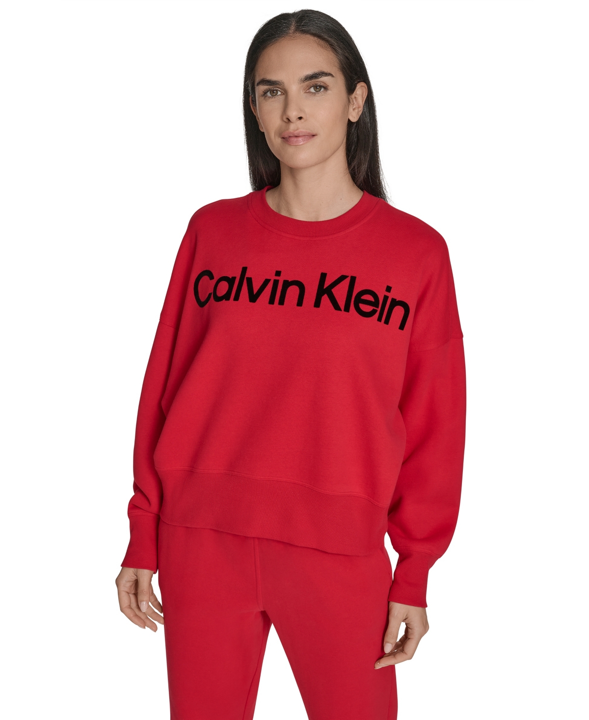 Click here for Calvin Klein Womens Performance Flocked Logo Pull-... prices