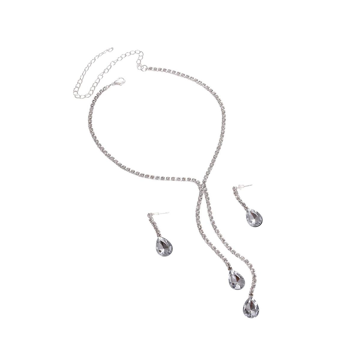 Click here for Sohi Crystal Jewellery Set - Silver prices