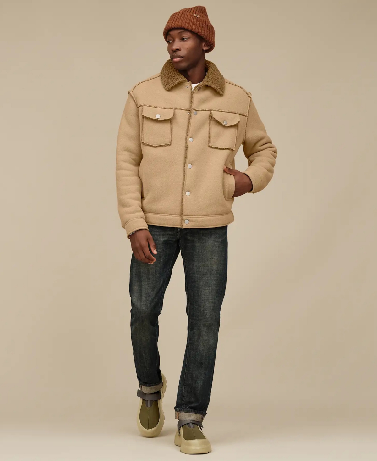 Click here for Ugg Mens Janson Long Sleeves Trucker Jacket - Sand prices
