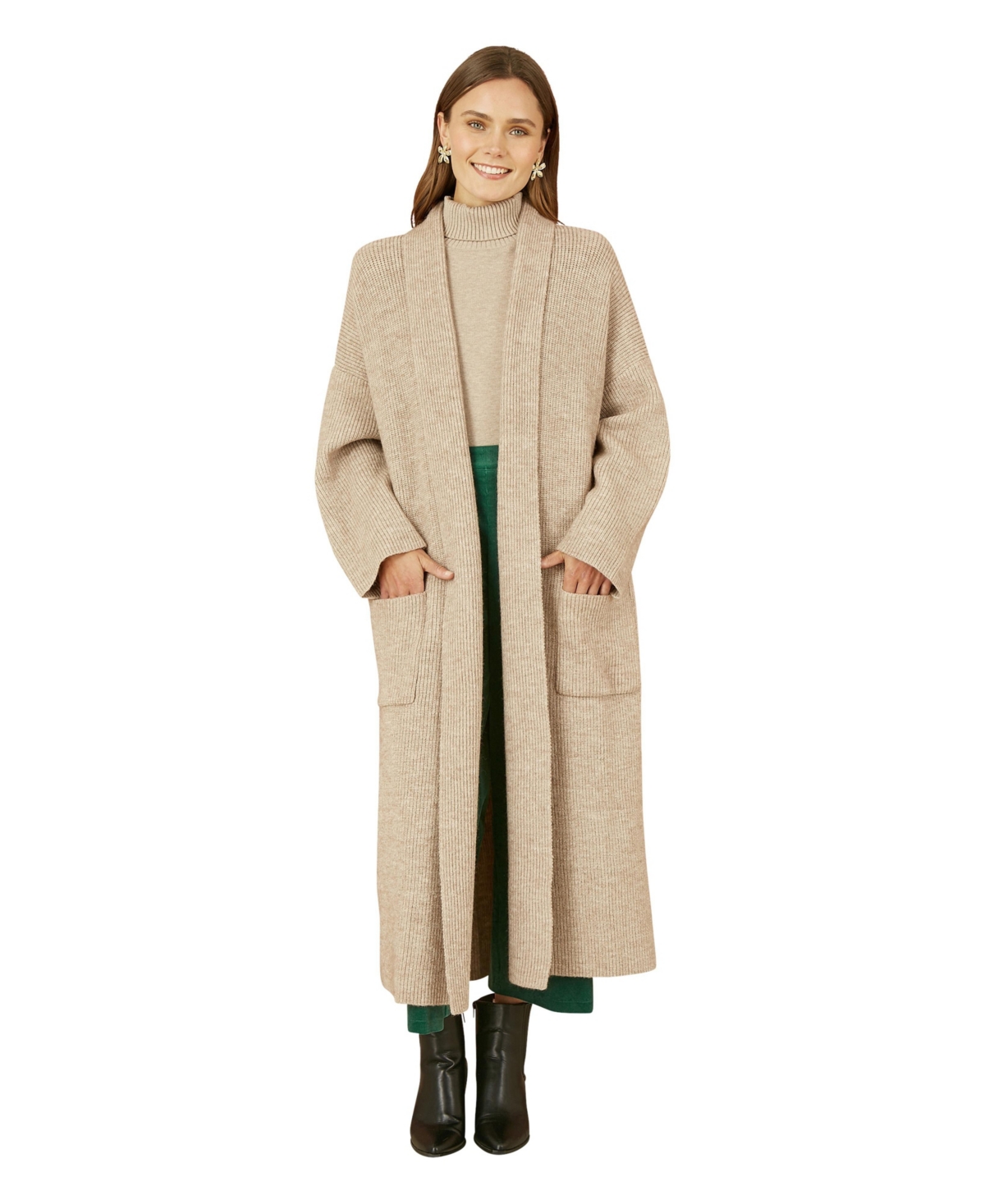 Click here for Yumi Knitted Maxi Cardigan With Pockets - Oatmeal prices