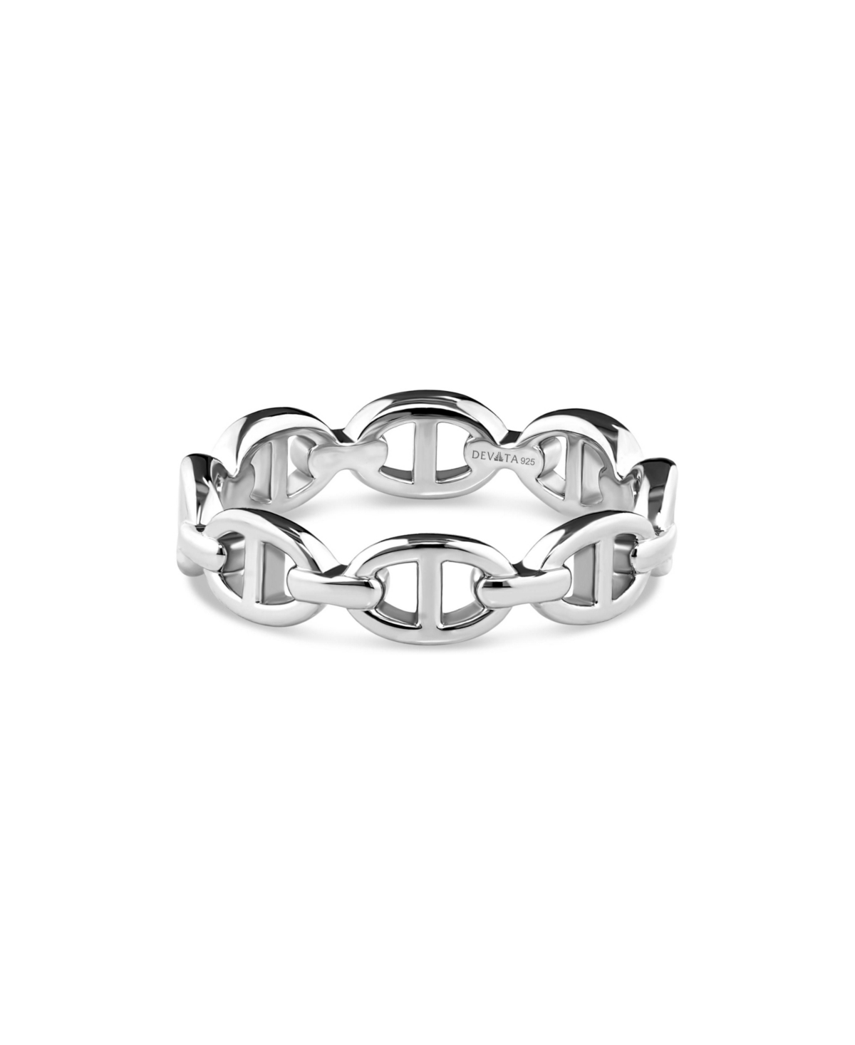 Click here for Devata Mariner Link Ring in Rhodium Plated Sterlin... prices