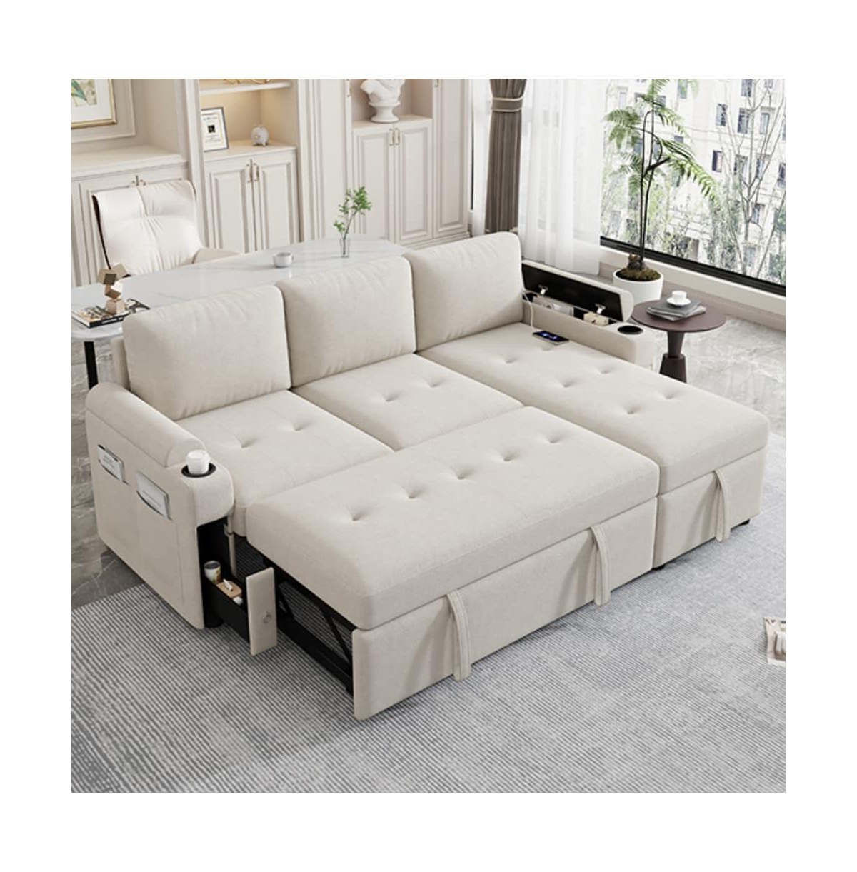 Click here for Maison Boucle 83.5 L-Shaped Sleeper Sofa Bed with... prices