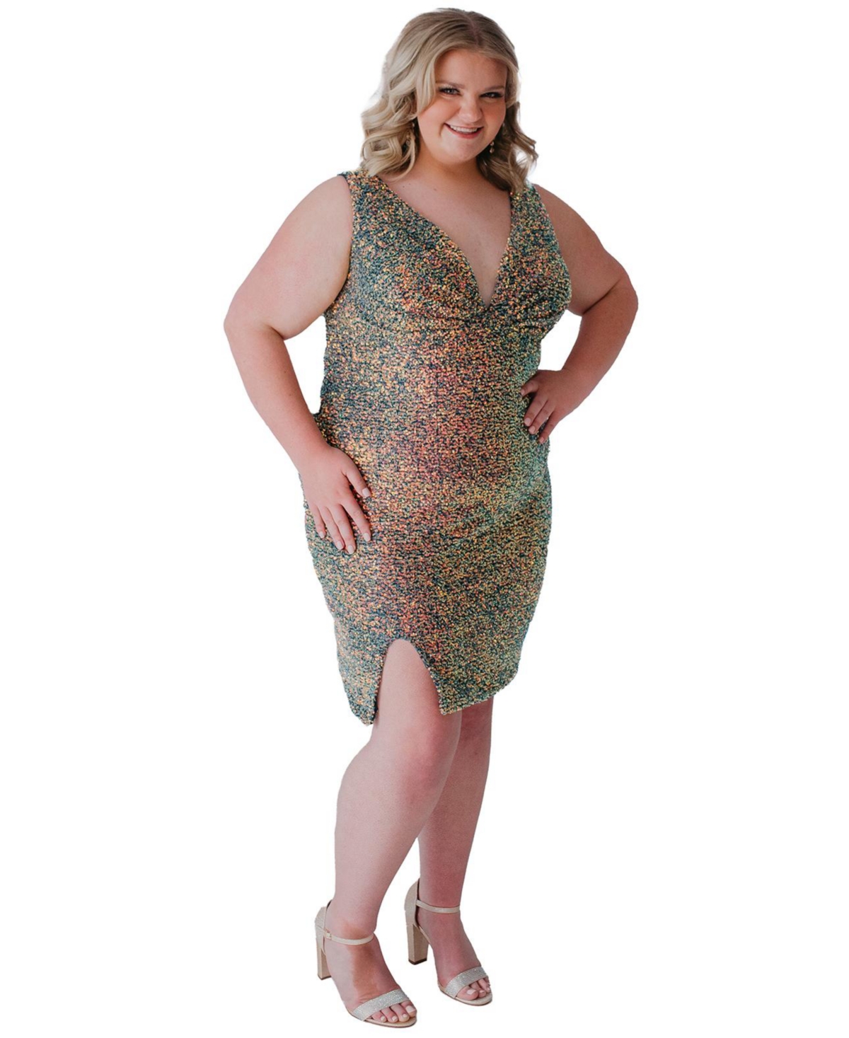 Click here for Sydneys Closet Sleeveless Fitted Sequin Short Part... prices