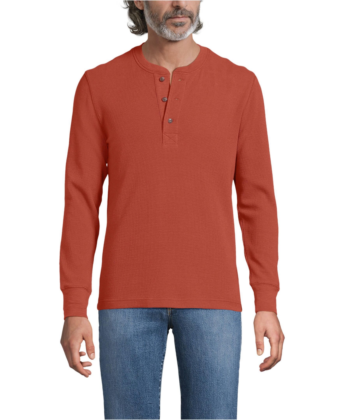 Click here for Lands End Mens Long Sleeve Thermal Waffle Henley -... prices
