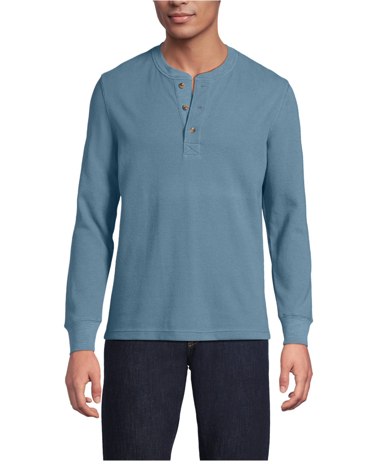 Click here for Lands End Mens Long Sleeve Thermal Waffle Henley -... prices
