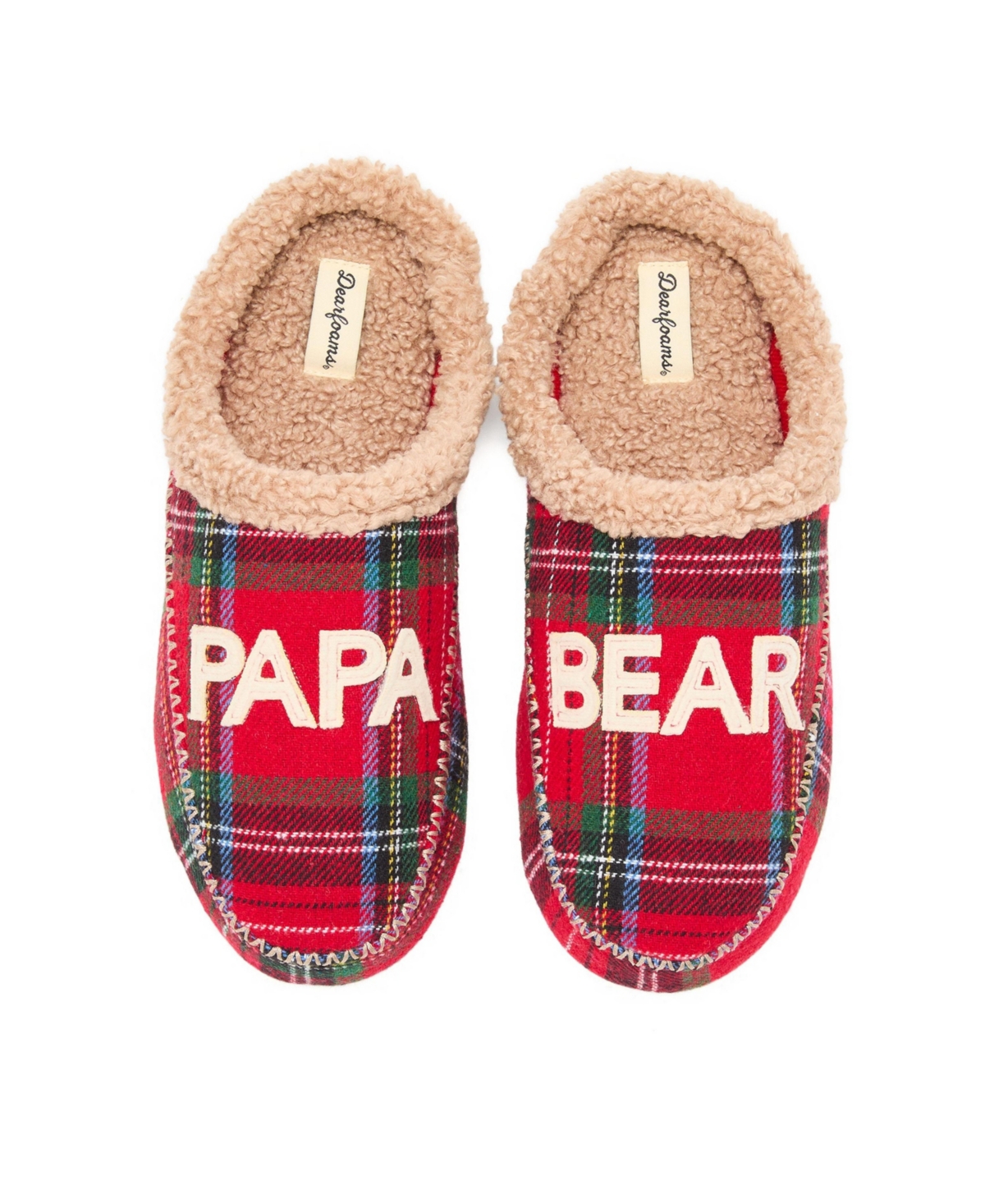 Click here for Dearfoams Mens Papa Bear Clog Slipper - Plaid prices