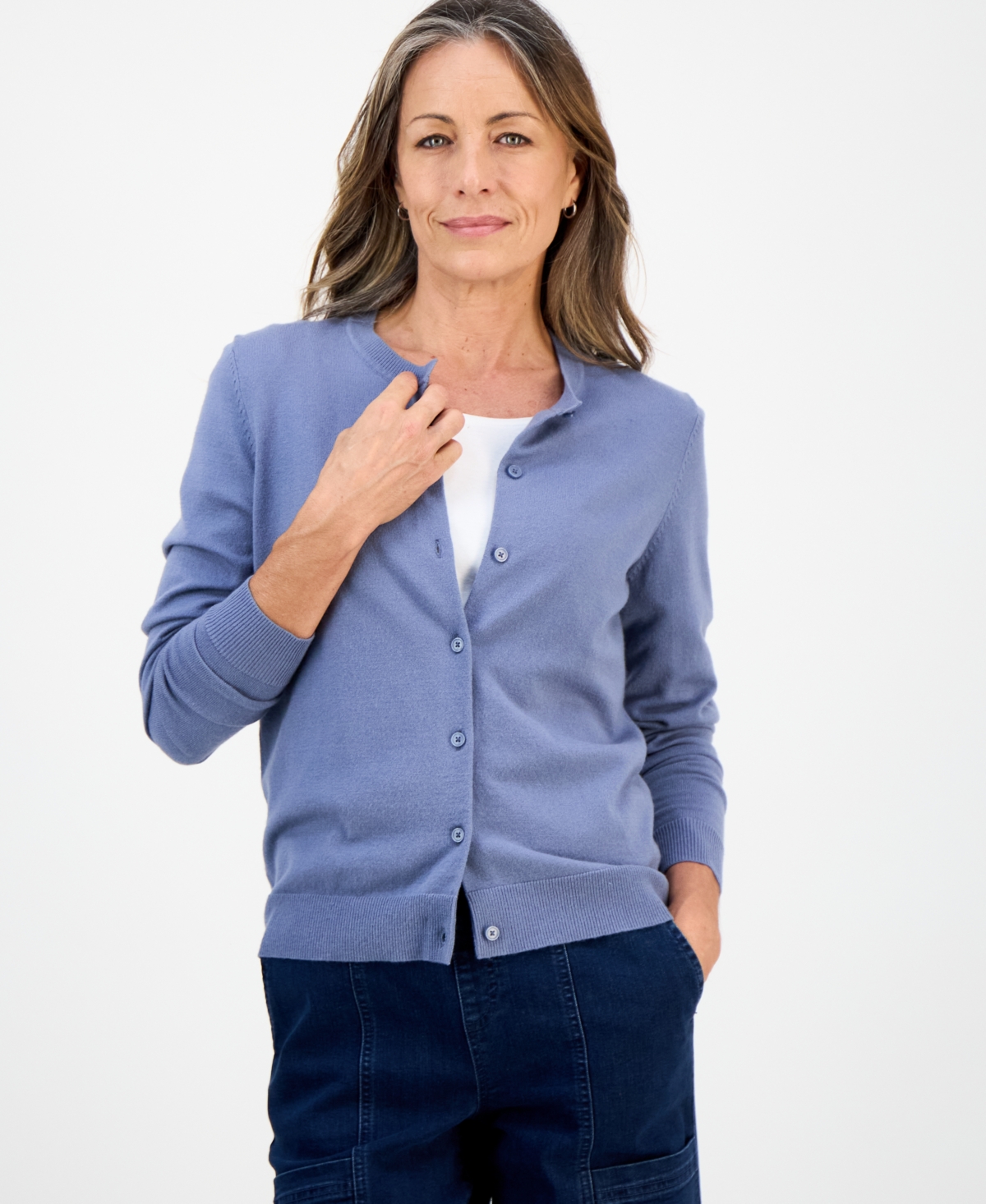 Click here for Style & Co Petite Crewneck Cardigan  Macys Exclusi... prices