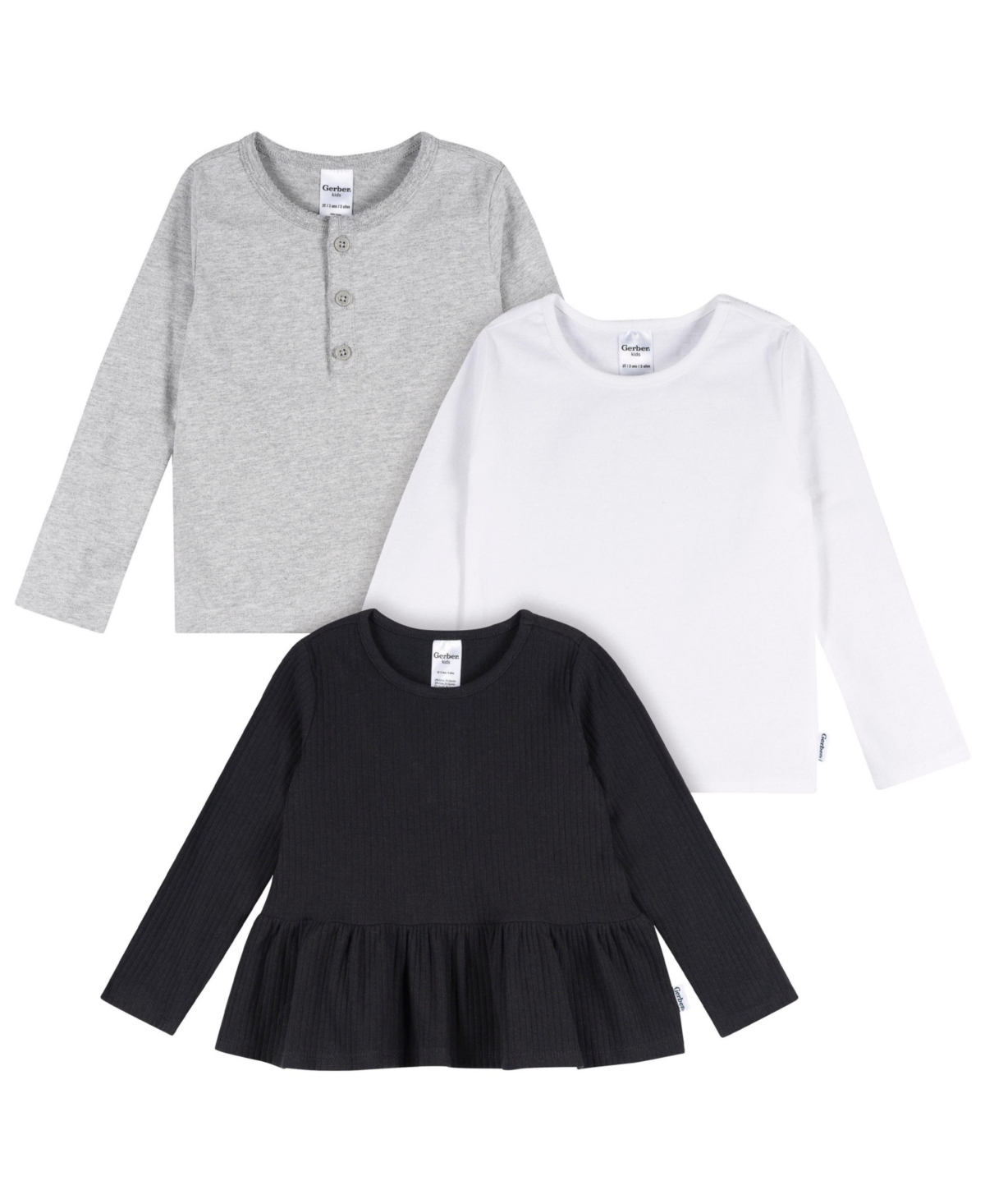 Click here for Gerber Toddler Girls 3-Pack Long Sleeve Shirts  Gr... prices