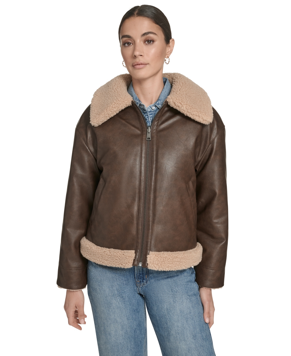 Click here for Levis Womens Regular Reversible Sherpa to Faux Lea... prices