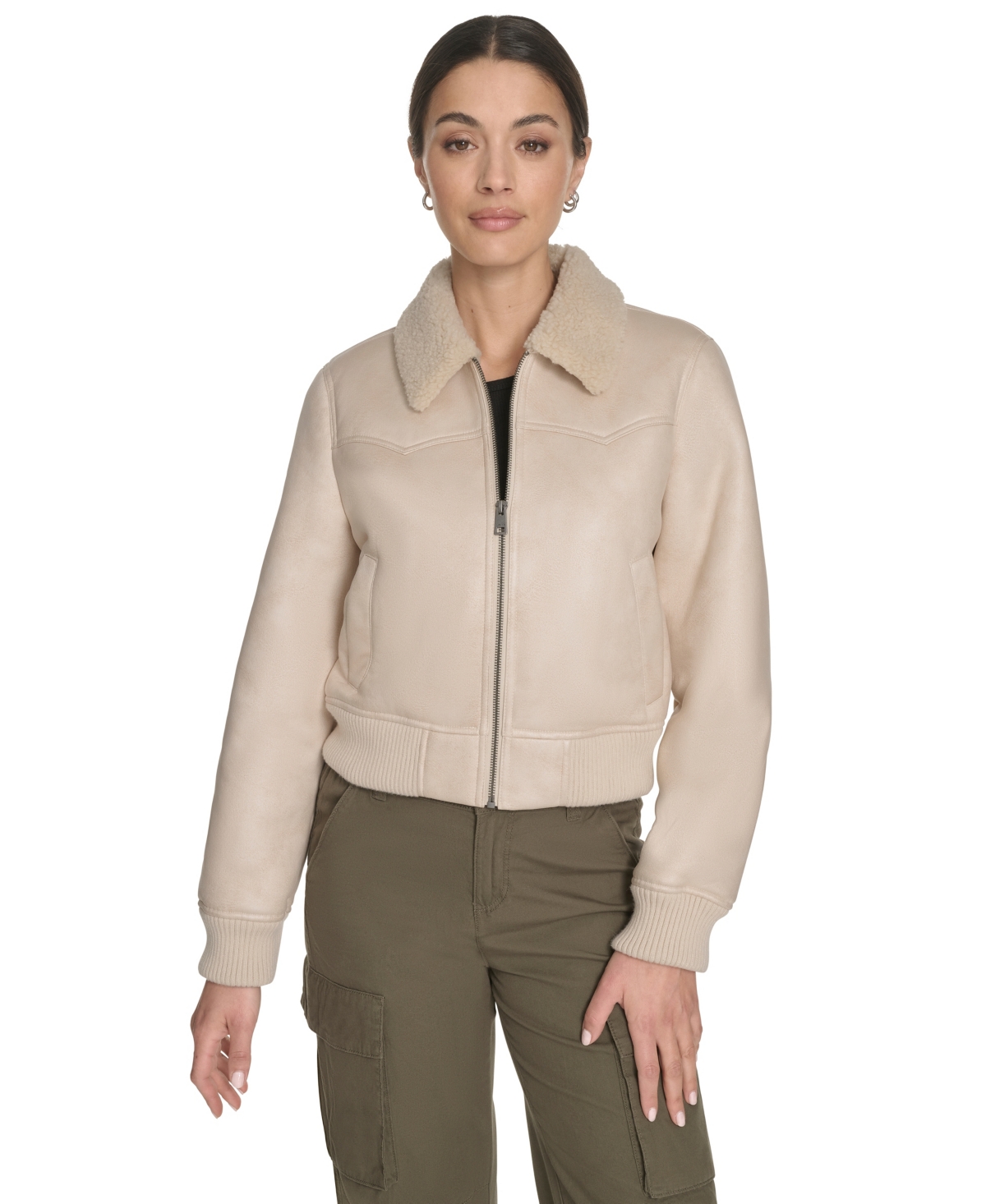Click here for Levis Womens Regular Faux Shearling Western Bomber... prices