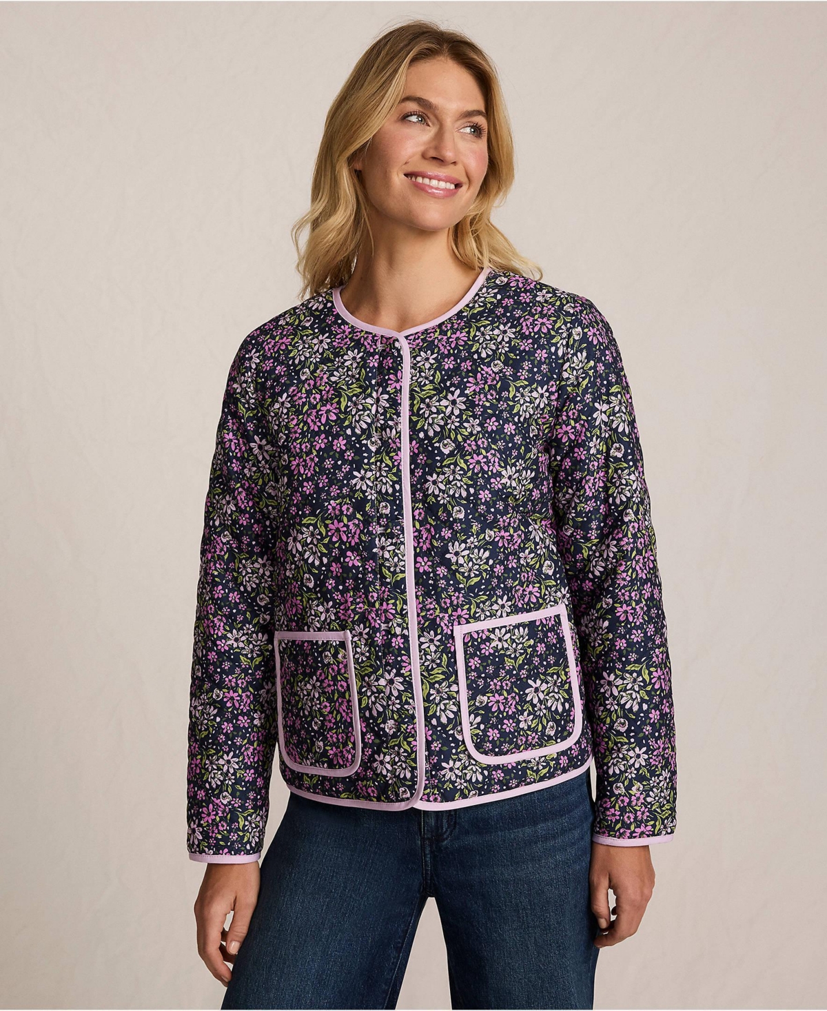 Click here for Lands End Womens Quilted Reversible Jacket - Flora... prices
