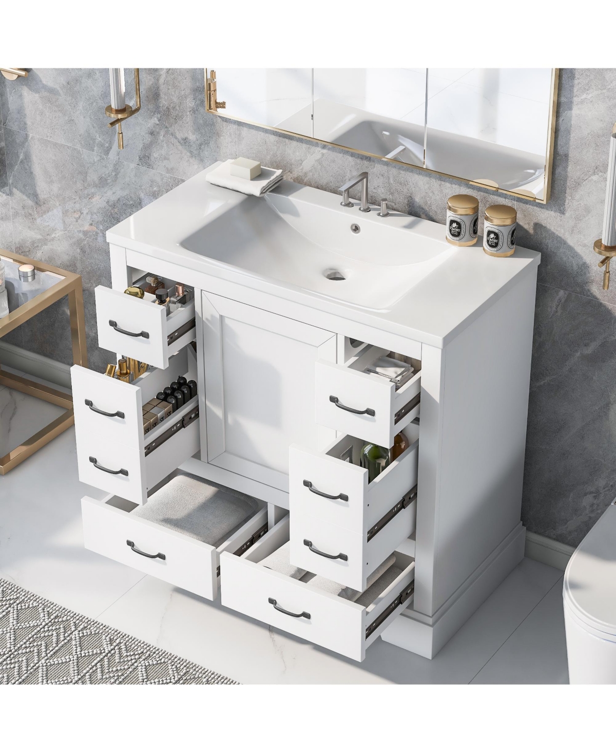 Click here for Casainc 36 Bathroom Vanity with Sink Combo  Six Dr... prices