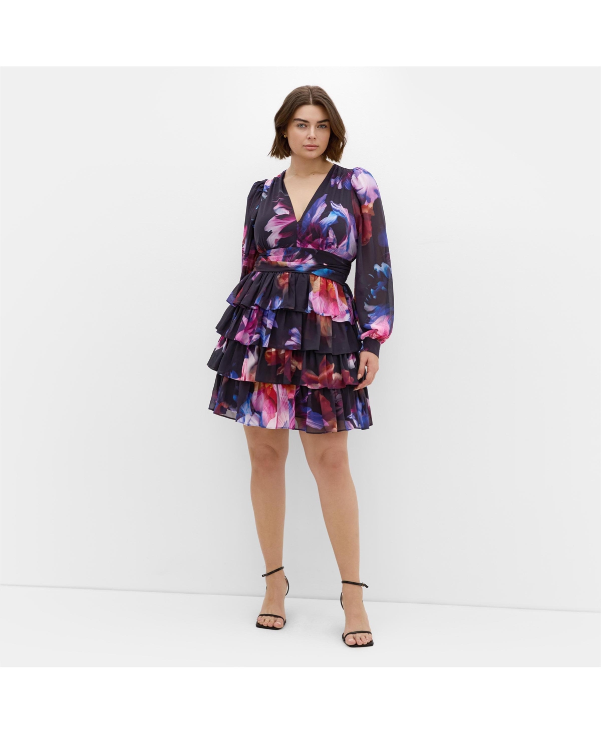 Click here for City Chic Womens Kailey Print Mini Dress - Vivid f... prices