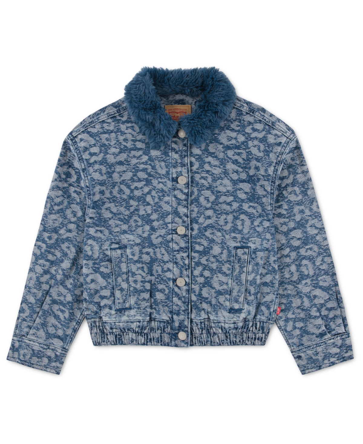 Click here for Levis Girls 7-16 Oversized Leopard Print Trucker J... prices