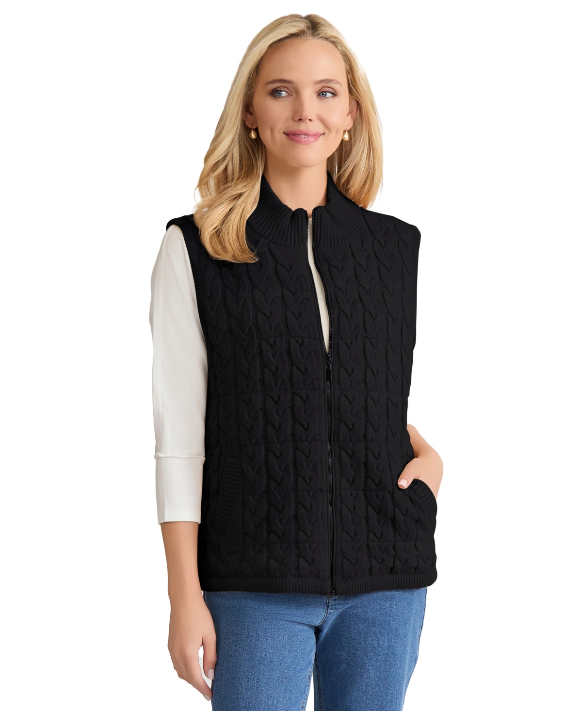 Click here for Jones New York Petite Puffer Sleeveless Vest - Jon... prices