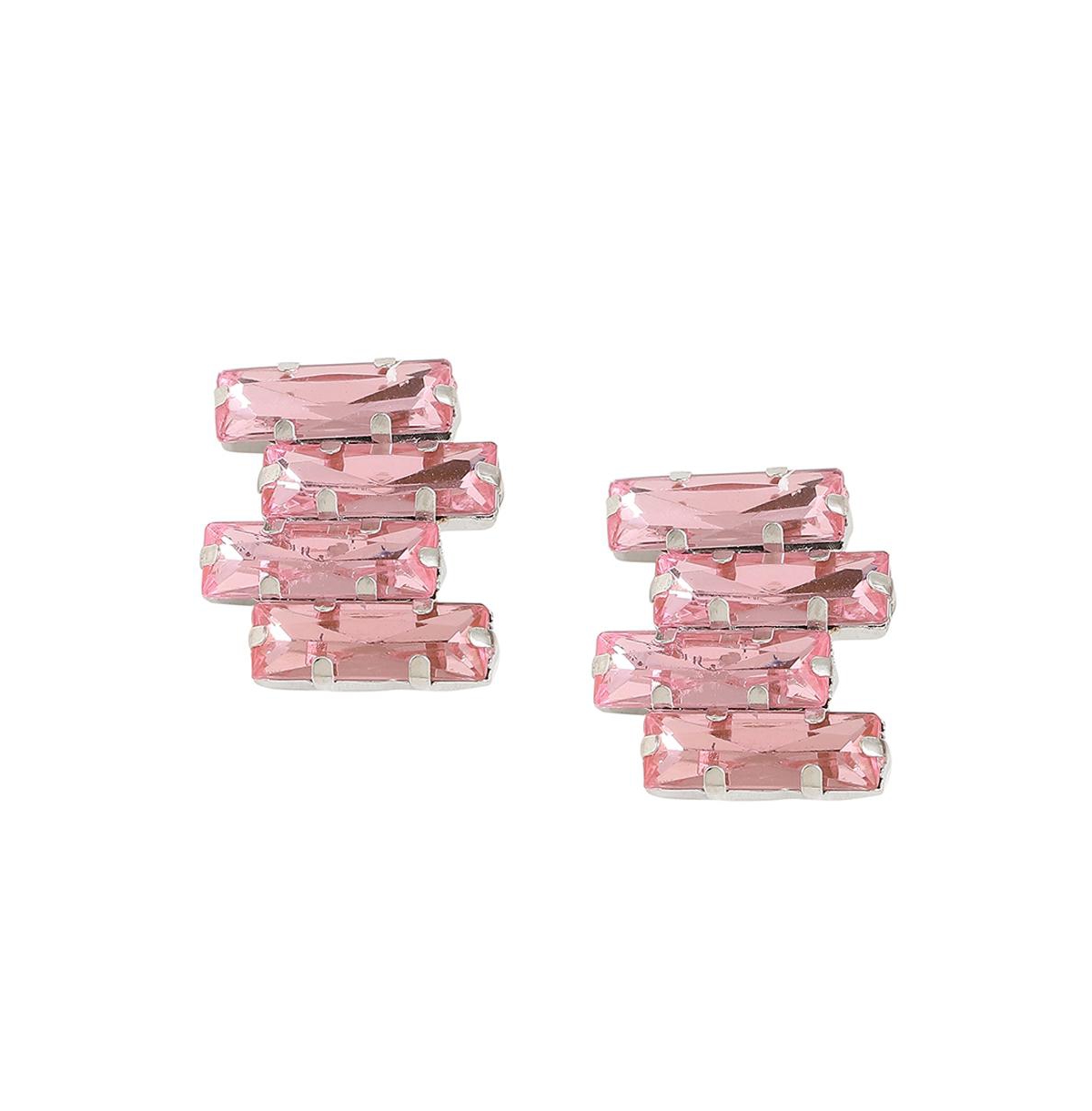 Click here for Sohi Womens Bar Stud Earrings - Pink prices