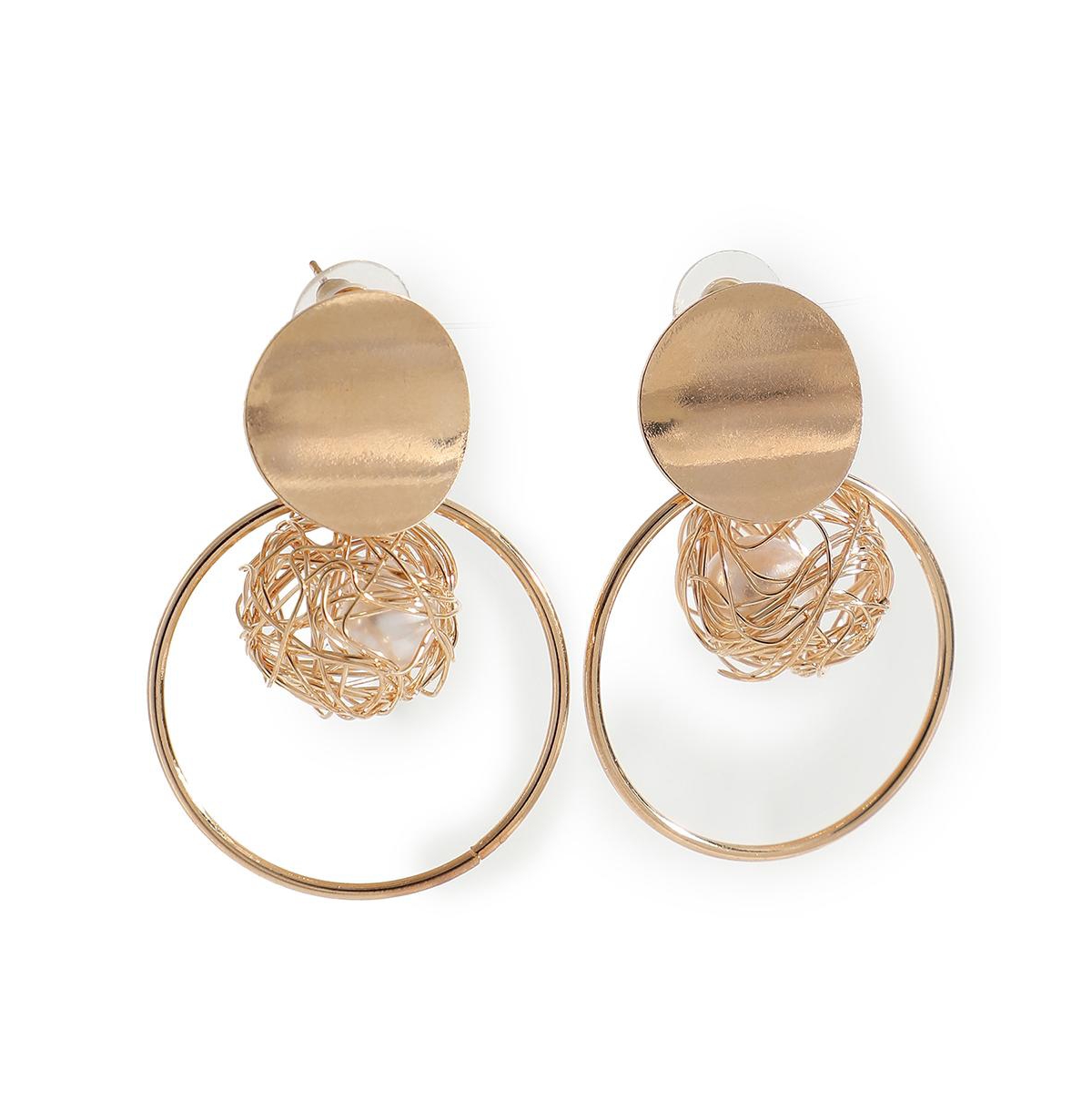 Click here for Sohi Womens Silver Metallic Drop Earrings - Gold prices