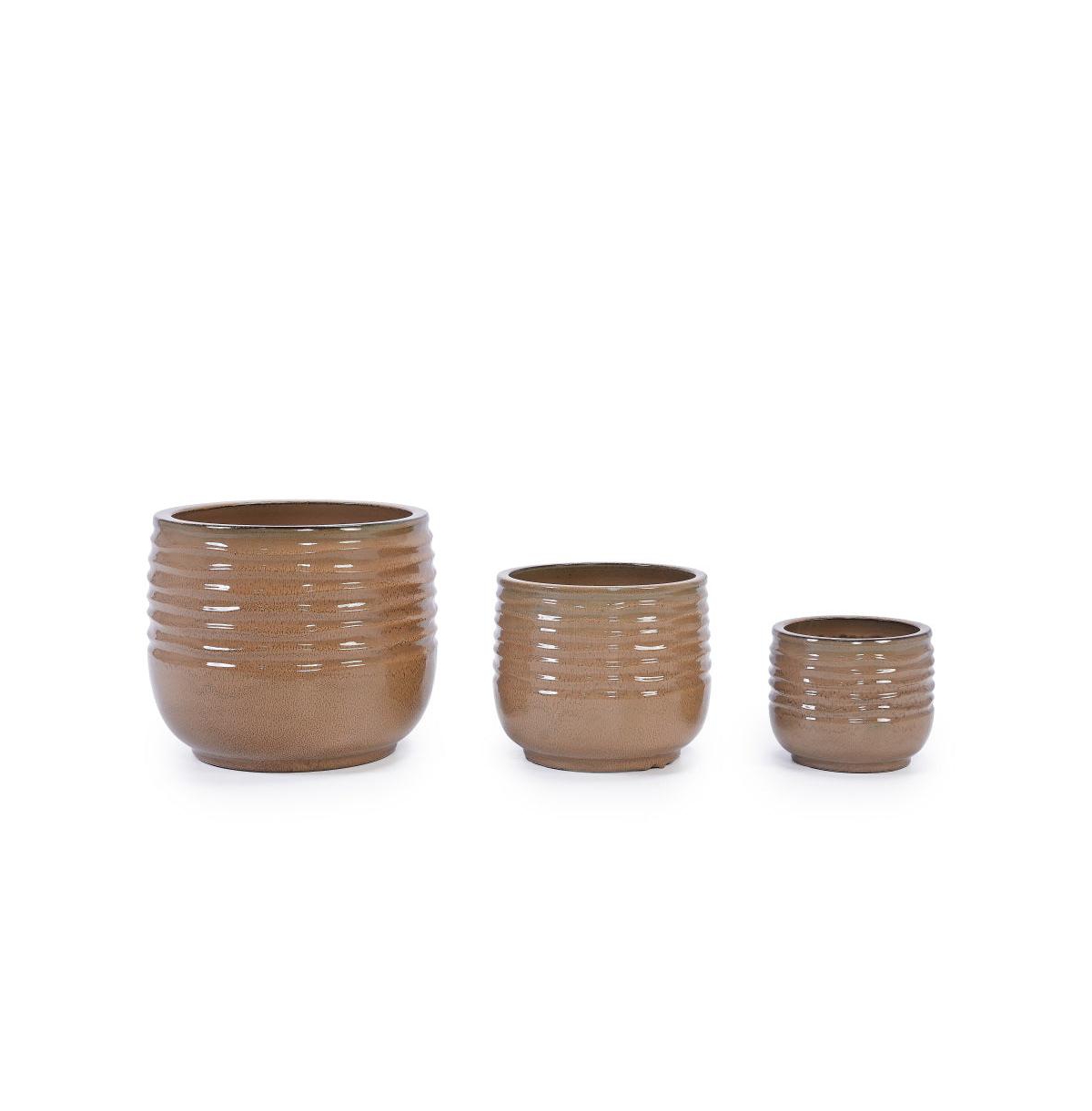 Click here for Chic Crate Set of 3 Modern Ceramic Planter Pots -... prices