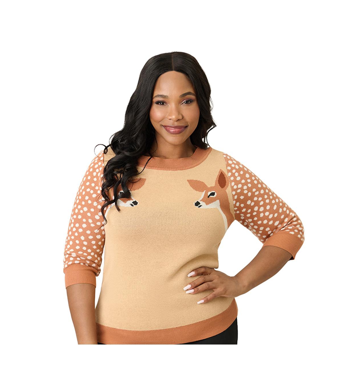 Click here for Unique Vintage Plus Size Minou Sweater - Brown prices