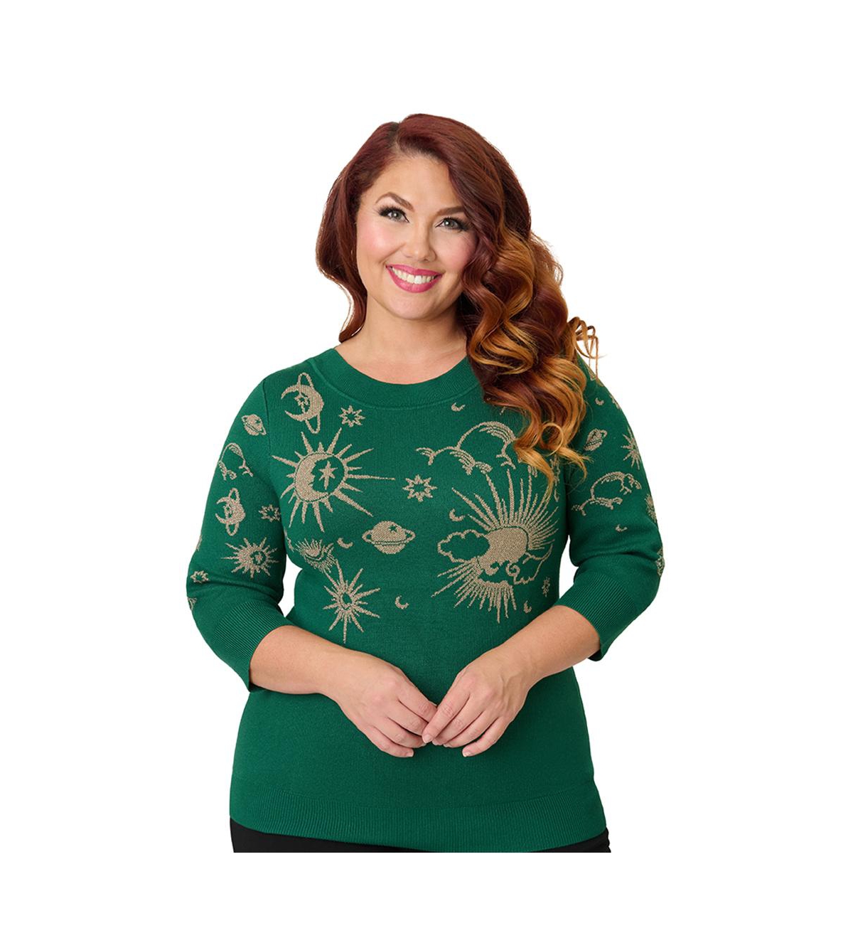 Click here for Unique Vintage Plus Size Minou Sweater - Green prices
