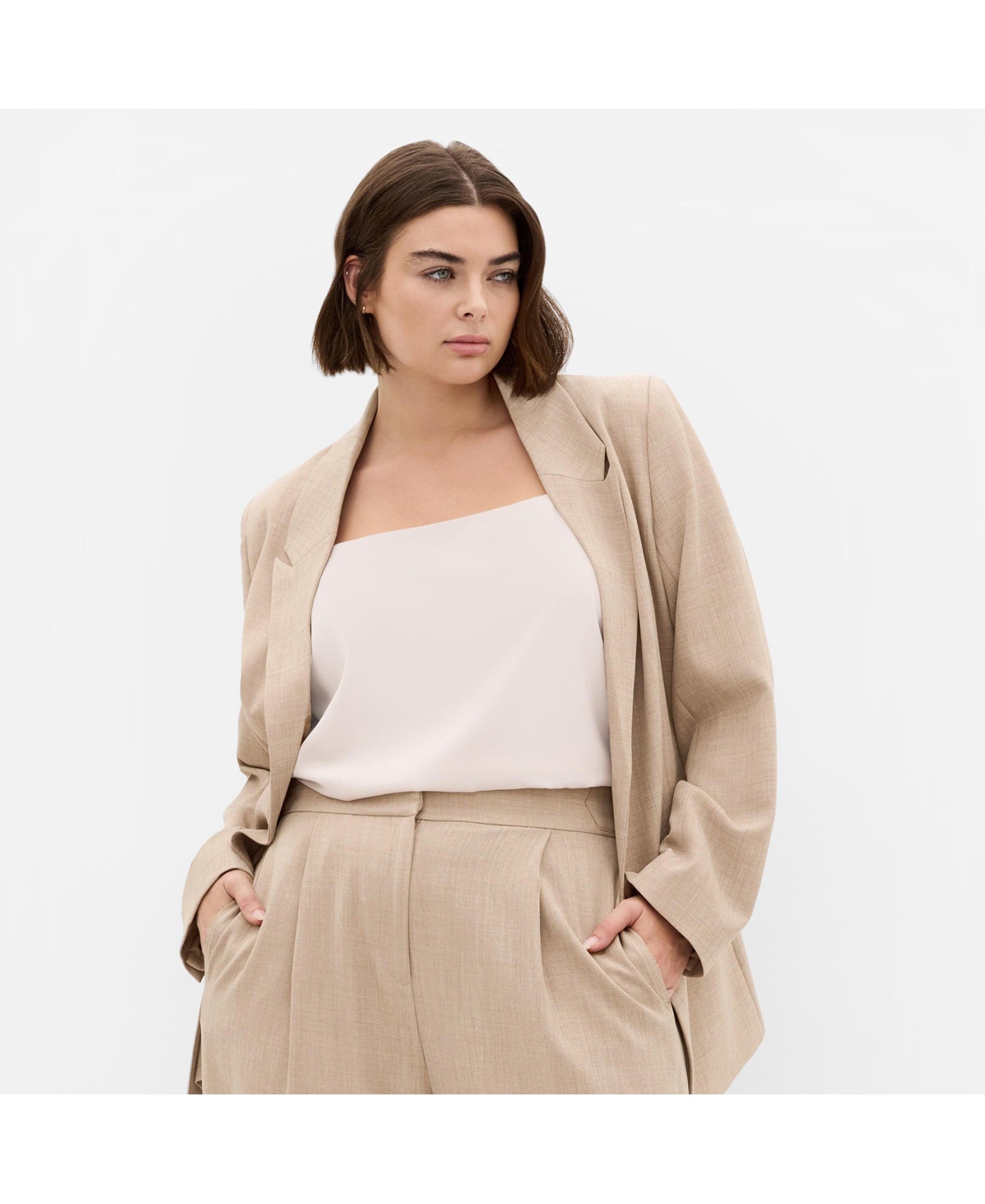 Click here for City Chic Plus Size Blakely Blazer - Latte prices
