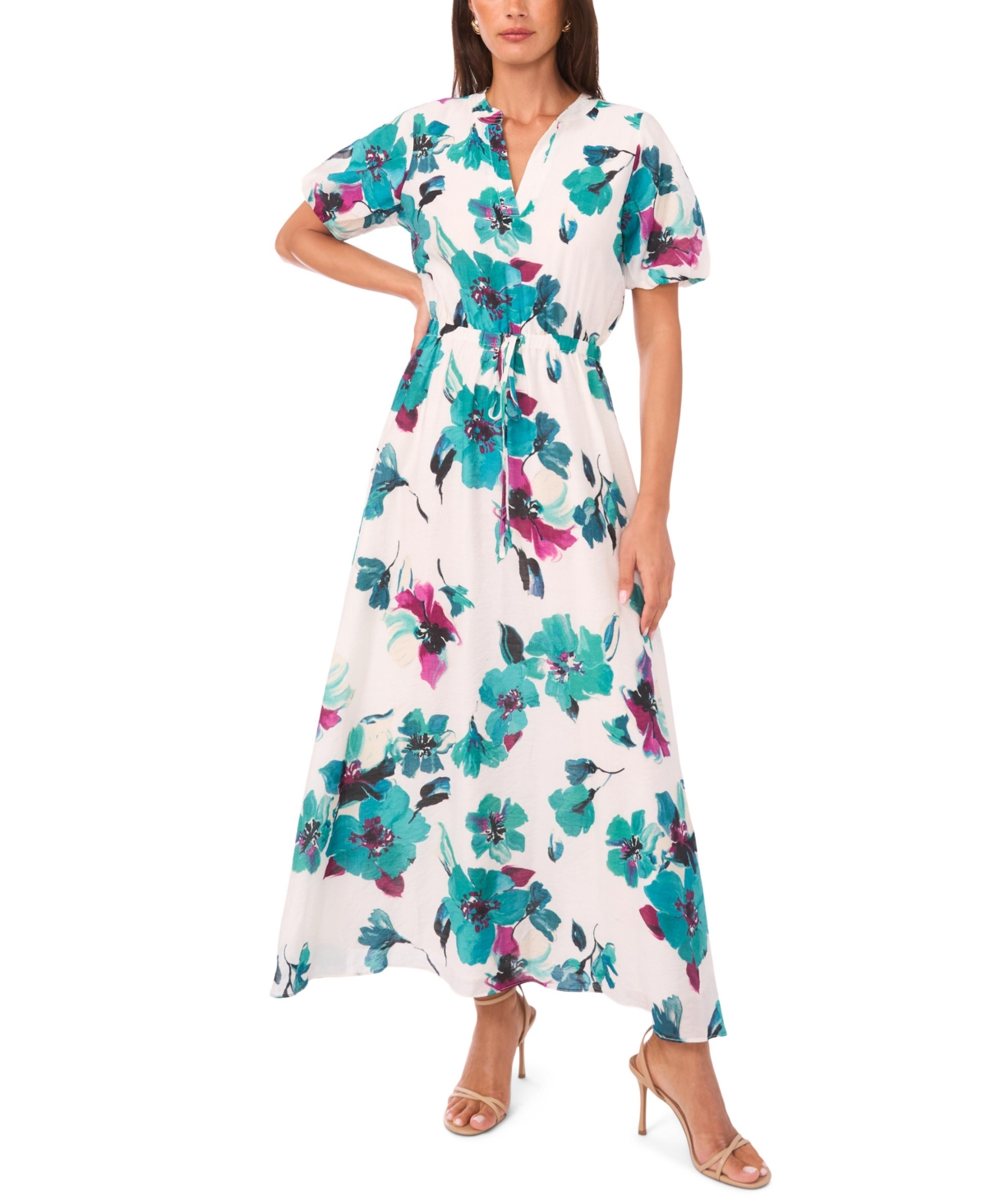 Click here for Vince Camuto Womens Puff Short Sleeves Maxi Dress... prices