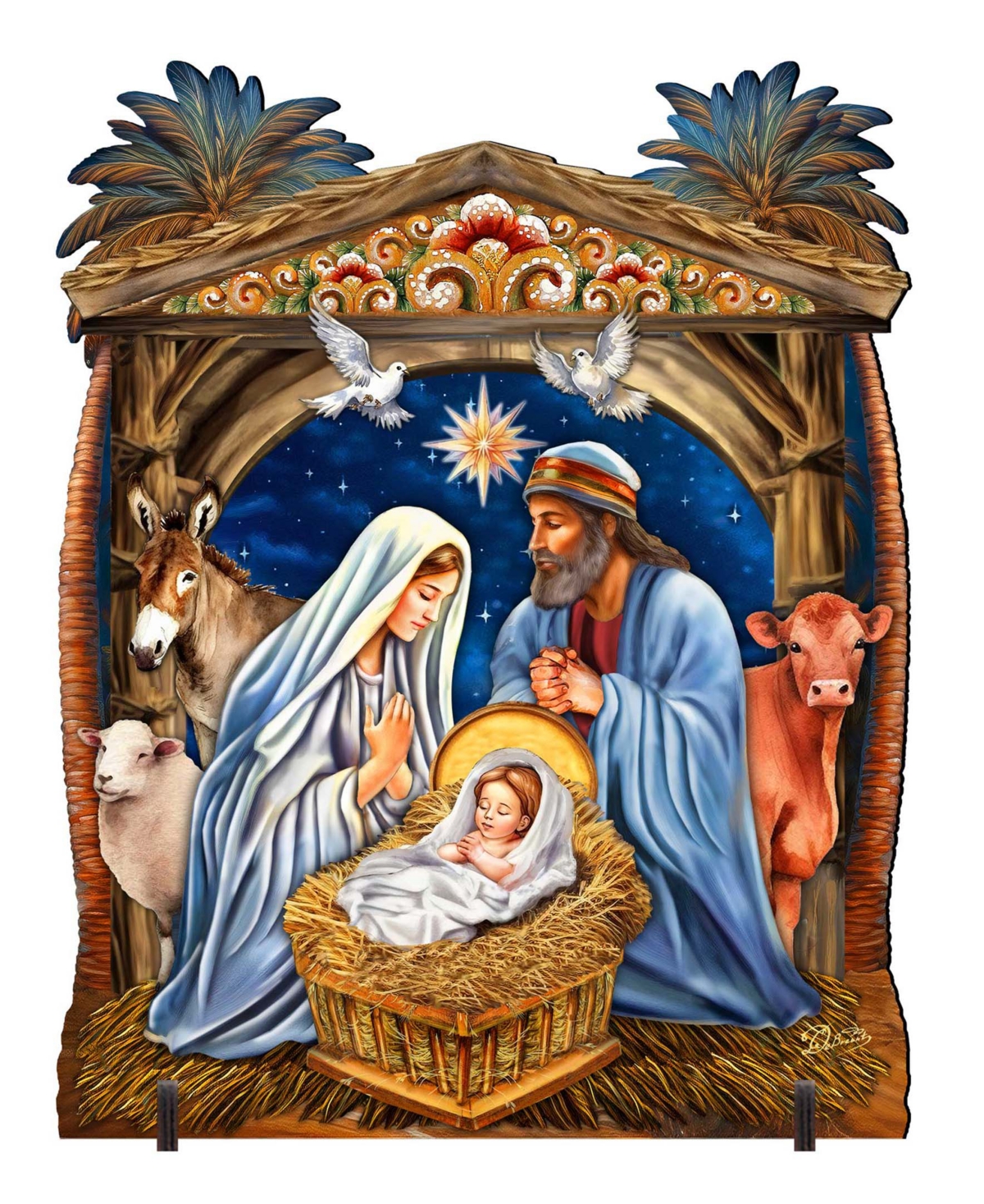 Click here for Designocracy Nativity Scene Outdoor Garden Wood De... prices