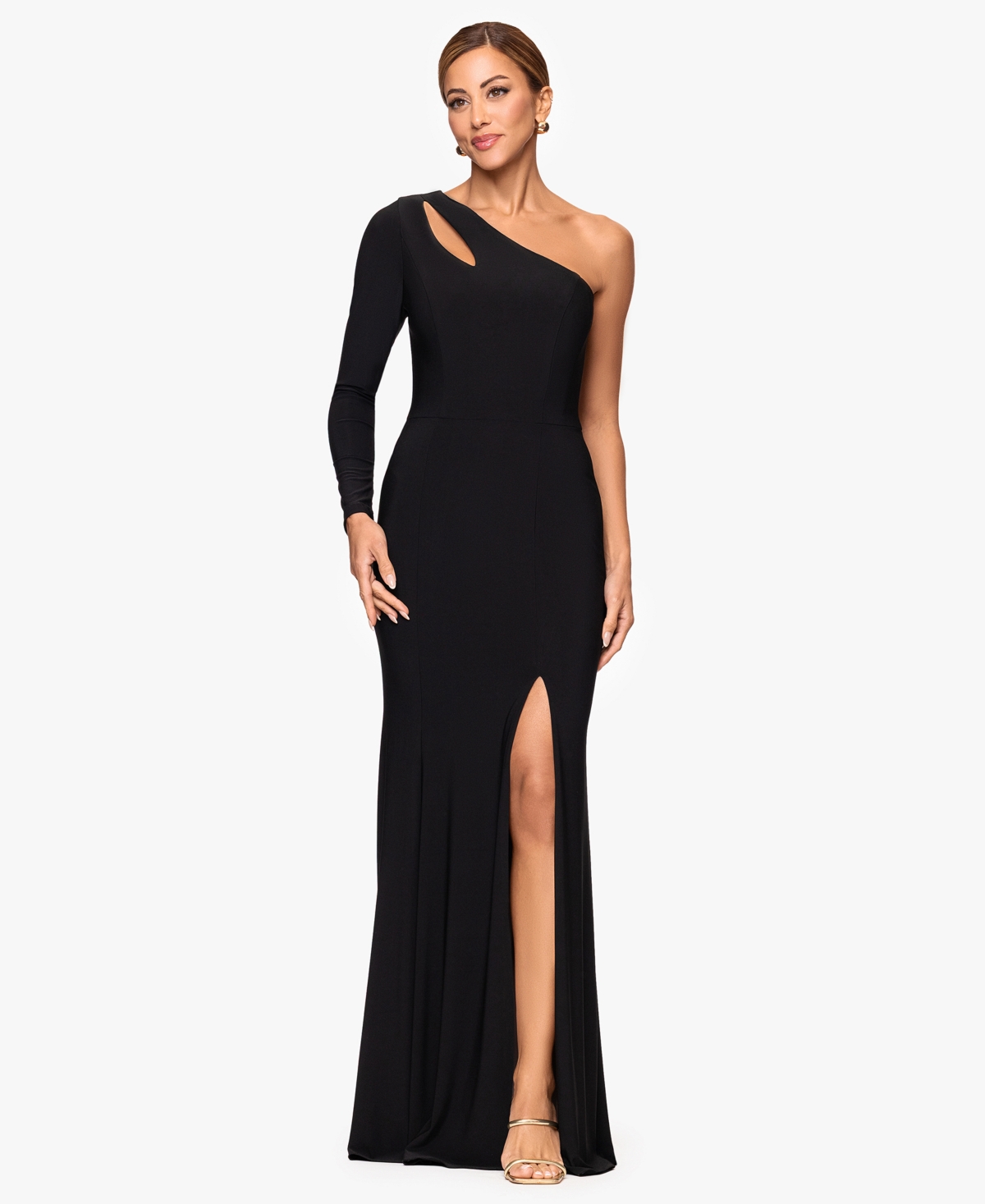 Click here for Xscape Womens One Shoulder Maxi Dress - Black prices