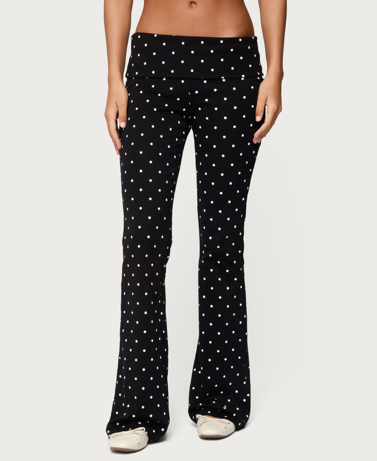 Click here for Edikted Womens Daliya Polka Dot Fold Over Pants -... prices