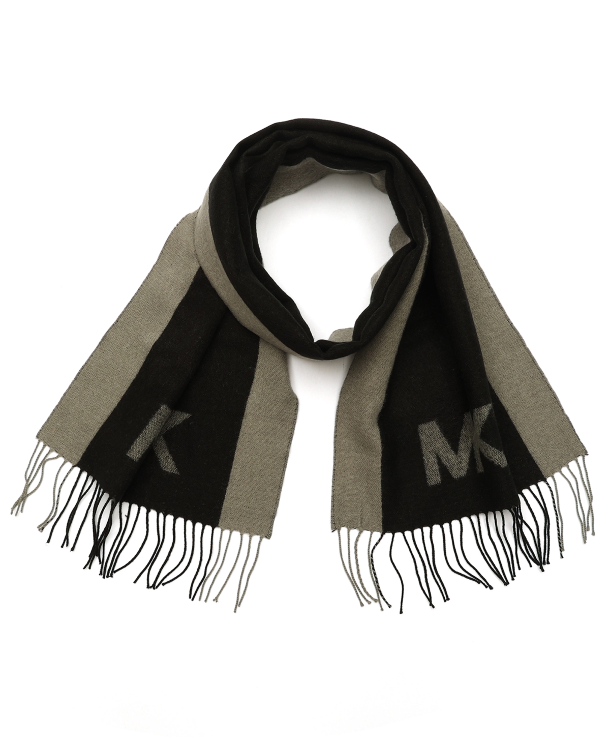 Click here for Michael Kors Mens Side Stripe Yarn Dye Scarf - Bla... prices