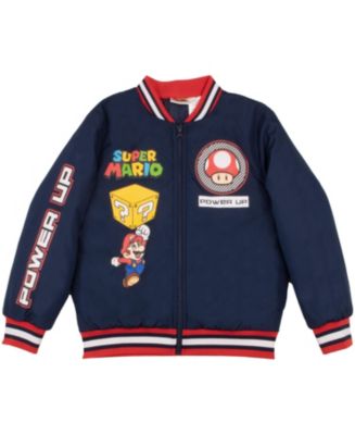Mario Boys Super Luigi and Bowser Zip-Up Graphic Print Bomber Jacket ...
