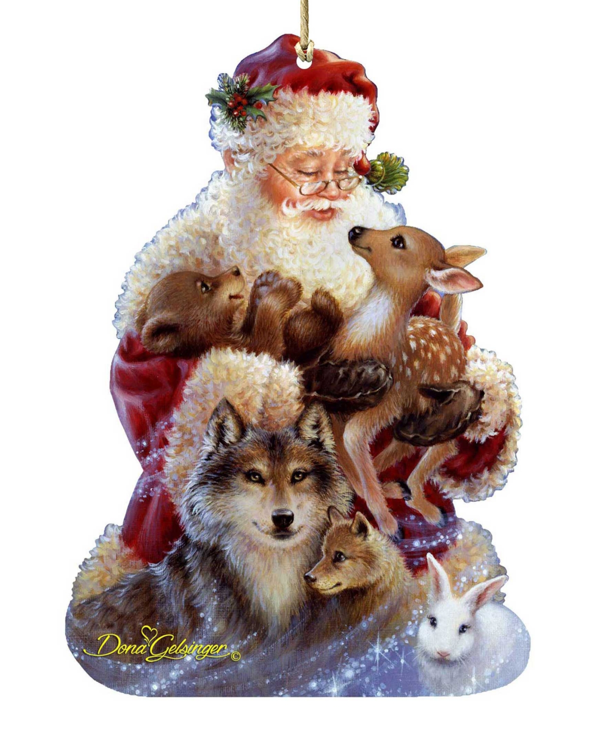 Click here for Designocracy Santa Little Friends Wooden Ornament... prices