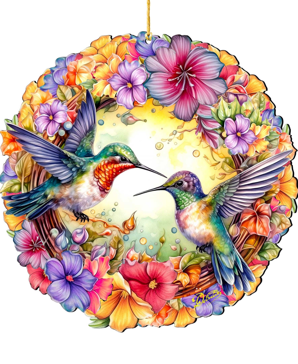 Click here for Designocracy Hummingbirds Wreath Christmas Ornamen... prices