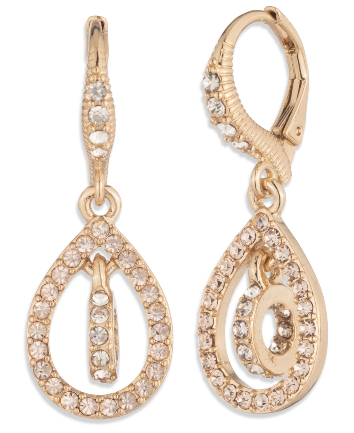 Click here for Givenchy Gold-Tone Crystal Pave Pear Drop Earrings... prices