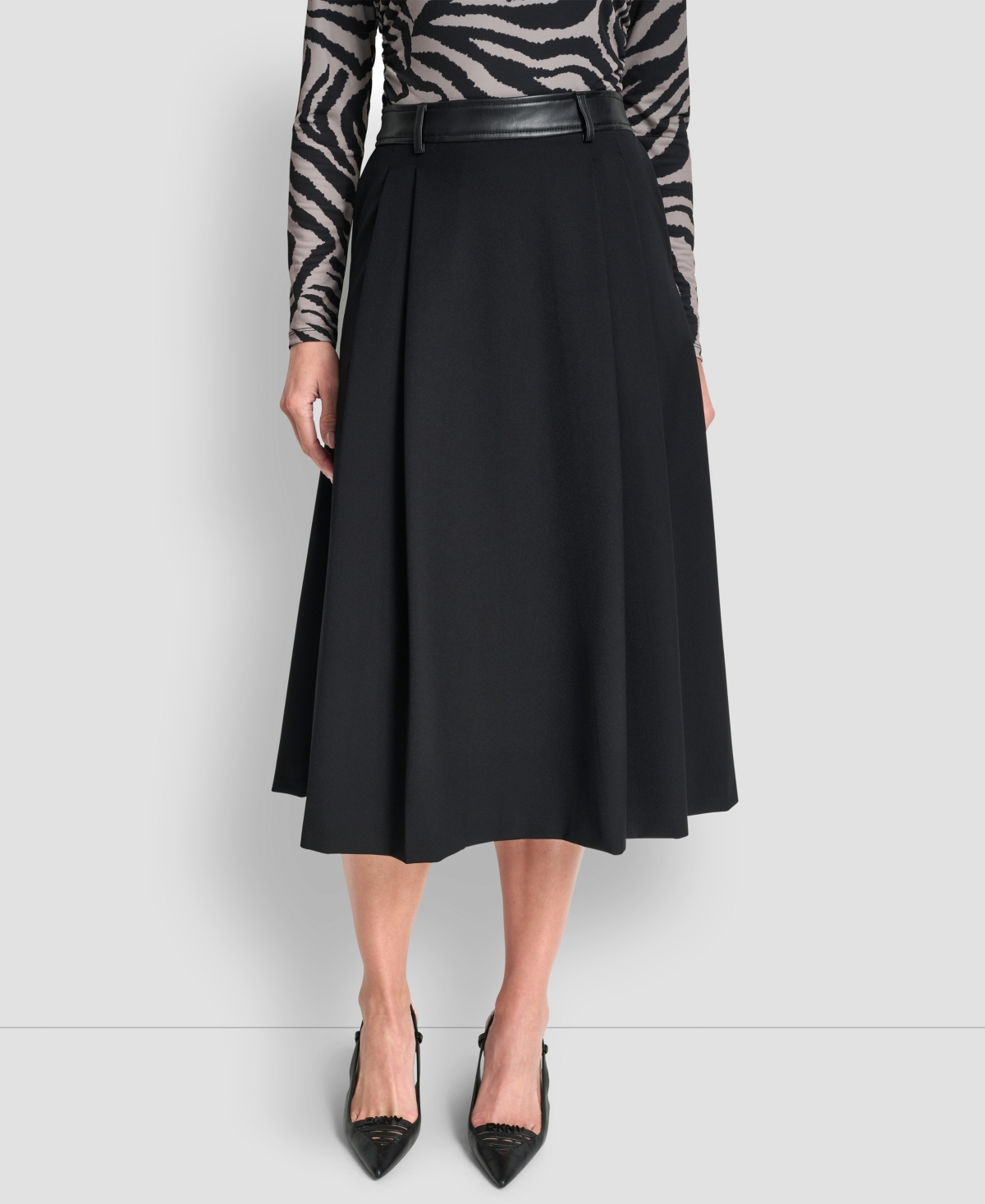 Click here for Dkny Womens Pleated Midi Skirt - Black prices